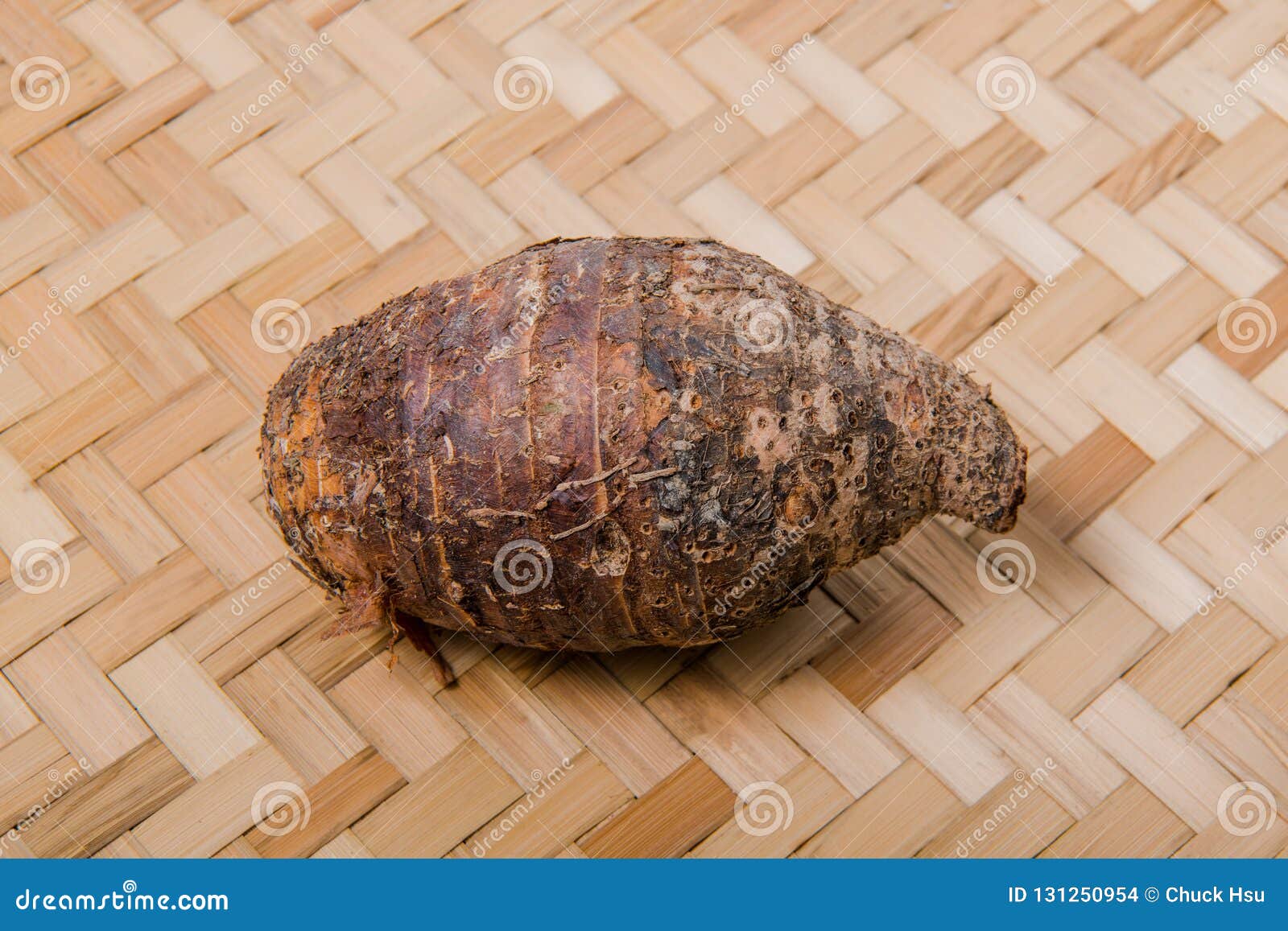 Taro Roots , Bamboo Basket. Stock Photo - Image of exotic, asians ...