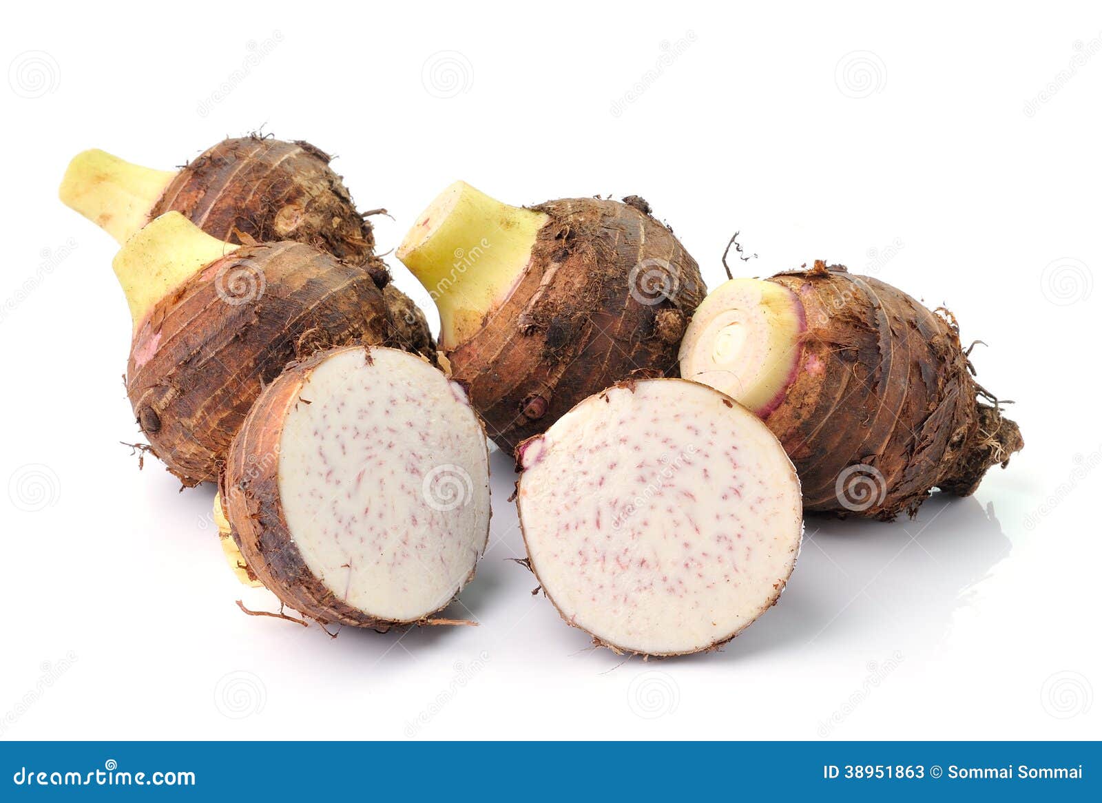 Taro roots on white stock image. Image of corm, group - 38951863