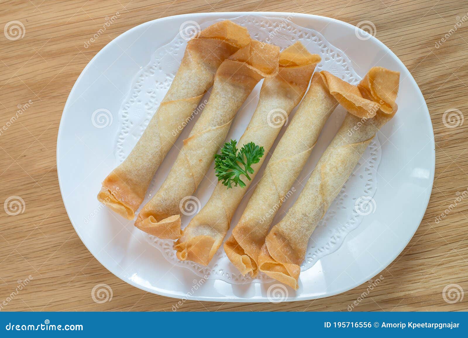 Taro Wrapped in Crispy Spring Roll Stock Photo - Image of green, roll ...