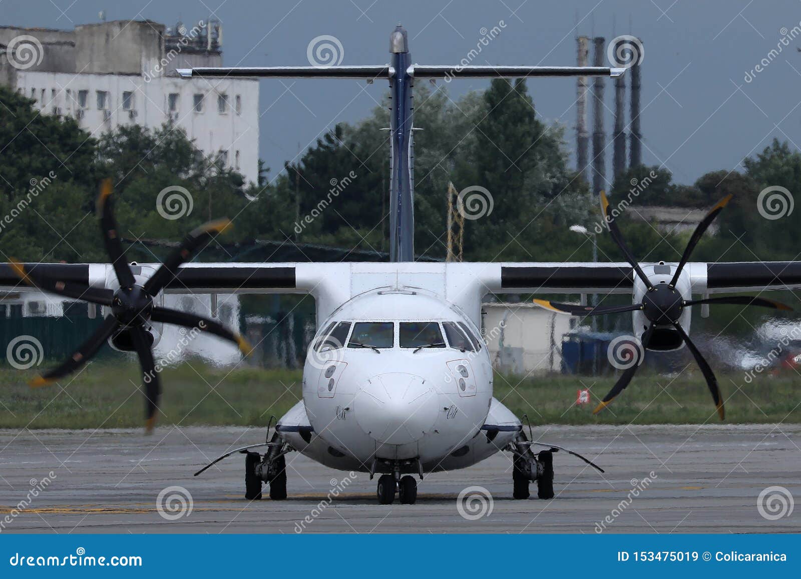 Tarom ATR Plane on the Apron, Front View Editorial Stock Image - Image ...