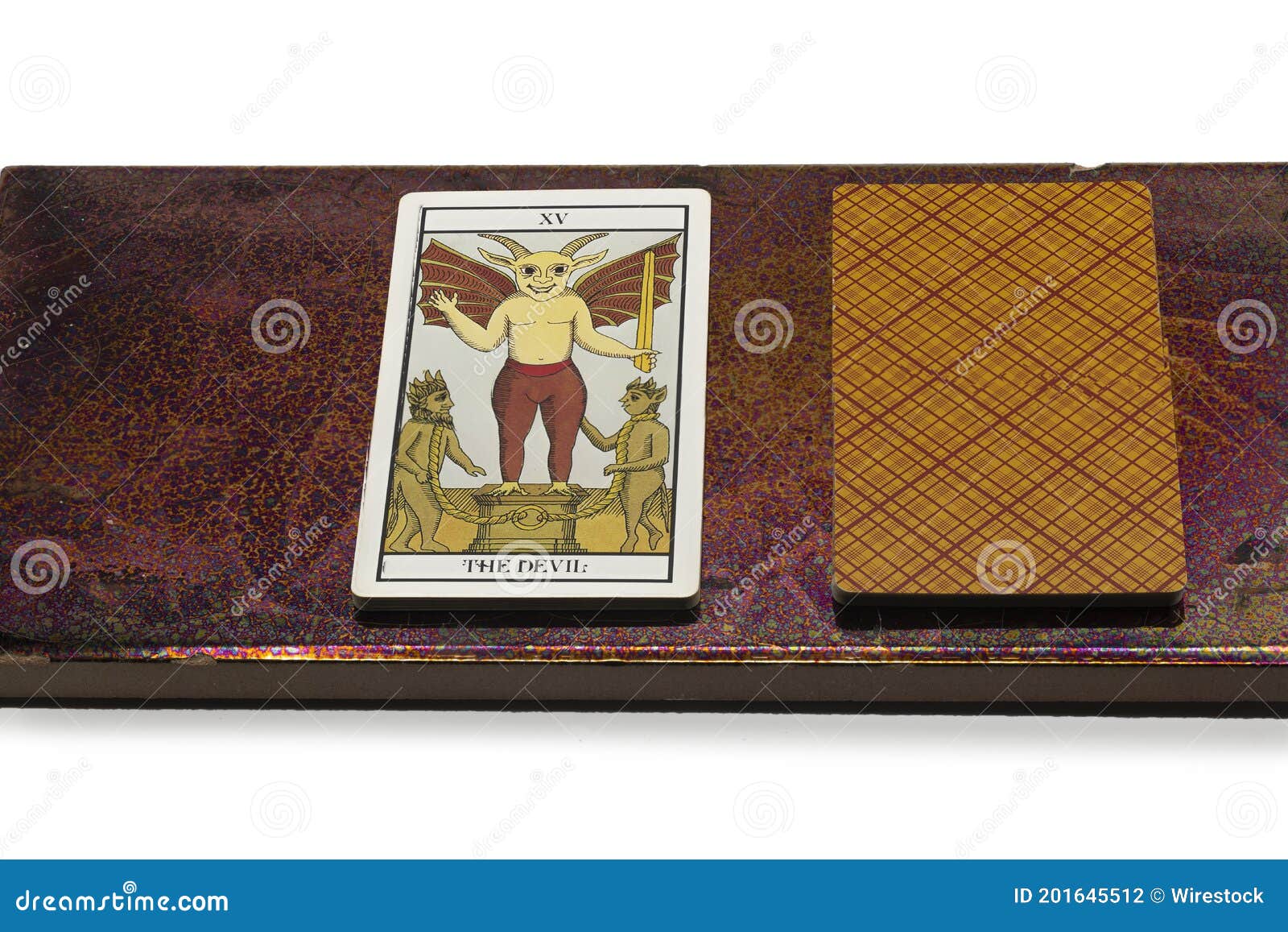 Tarot Card - the Devil Symbolizing Bondage and Enslavement Stock Photo ...