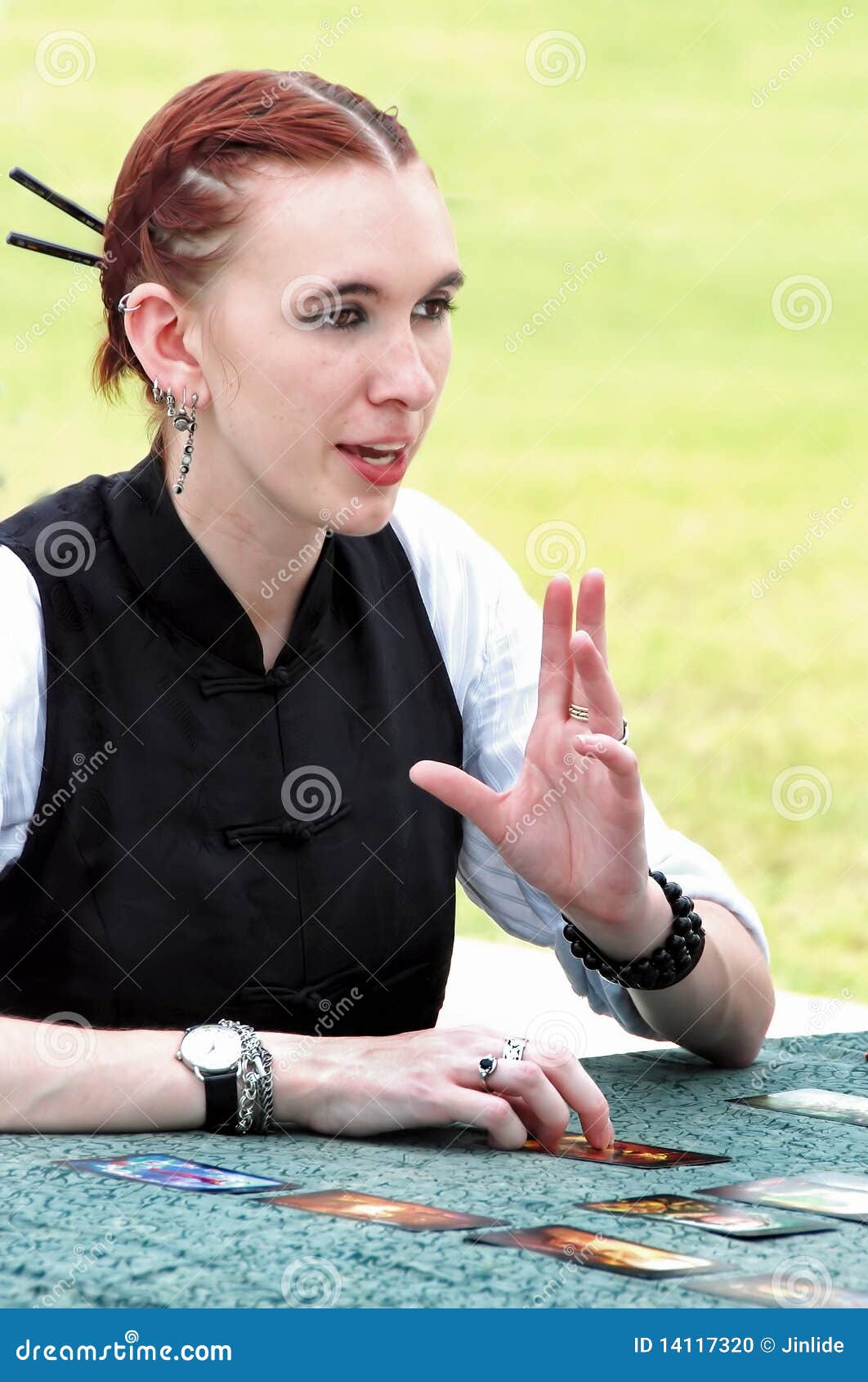 Tarot card reader stock photo. Image of magic, black - 14117320