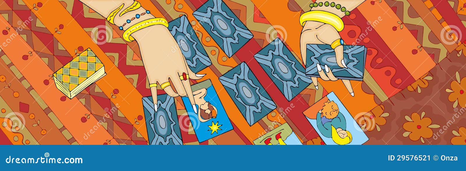 Tarot Card Reading Hand Banner Clipart And Illustrations