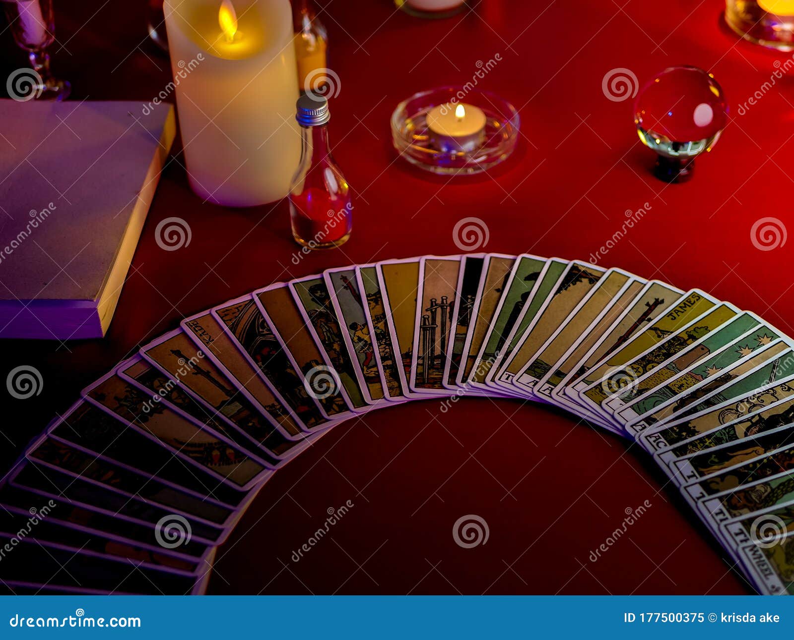 The Tarot Card on the Table of Fortune Teller Using Occult Divine Power ...