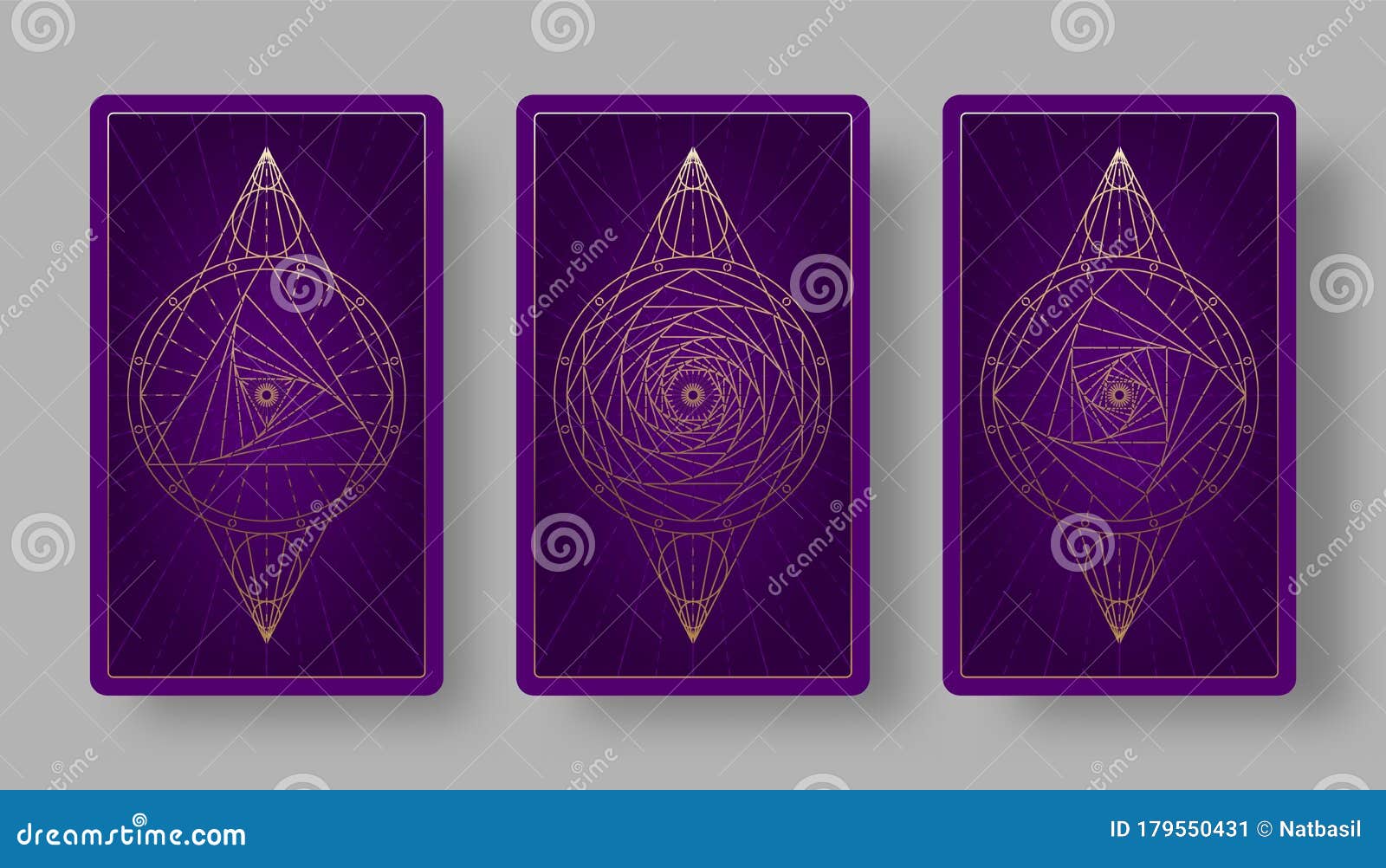 Tarot Cards Back Set with Geometric Symbols. Stock Vector ...