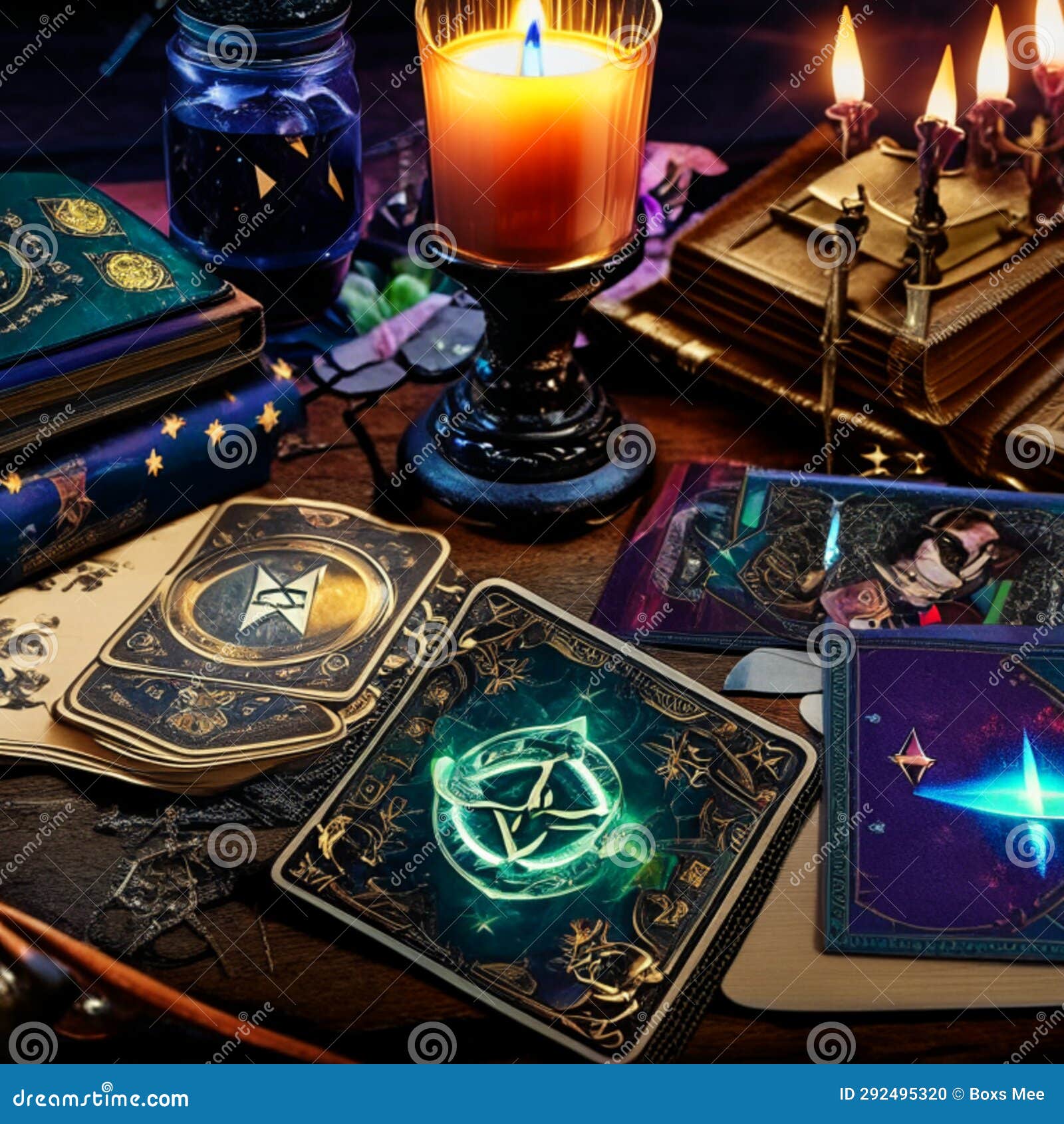 Tarot Cards on Fortune Teller Table. Future Reading Concept Stock ...