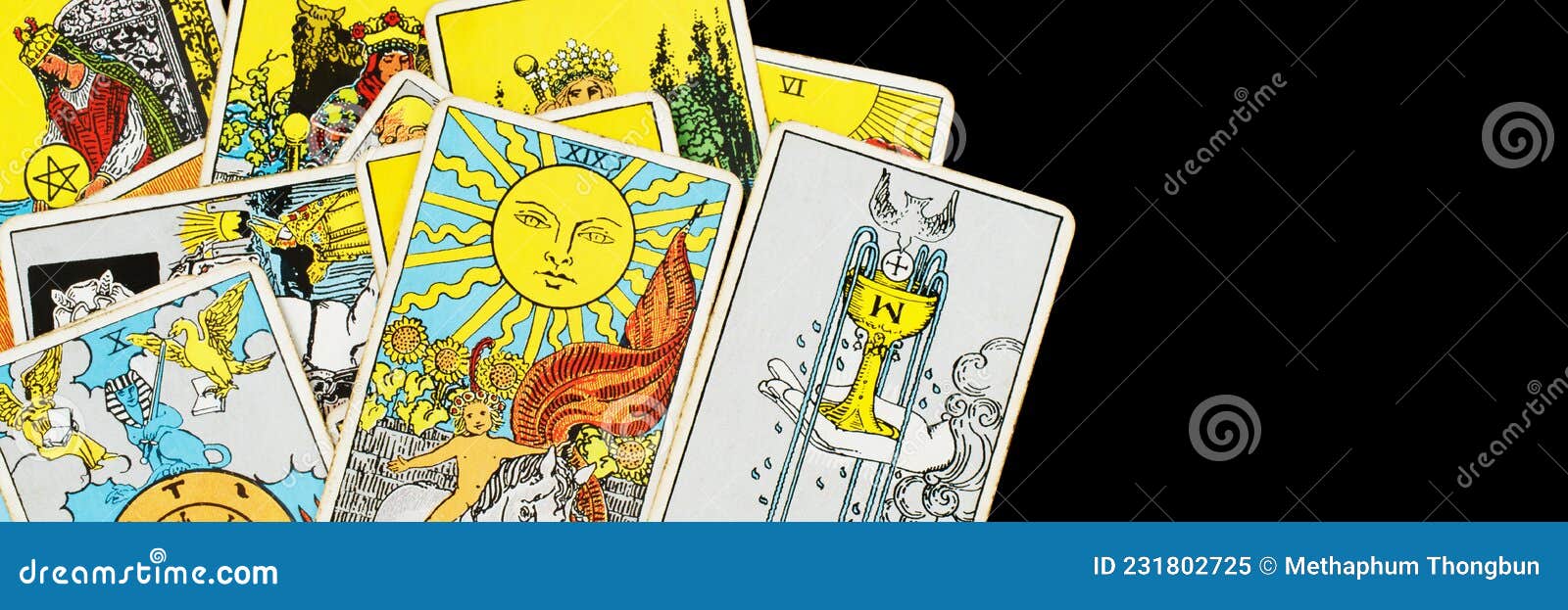 Tarot Cards for Fortune Telling Stock Illustration - Illustration of ...