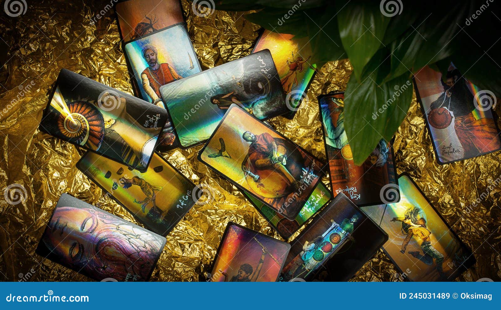 Tarot Cards Layout on Witch Table. Esoteric Concept and Astrology ...