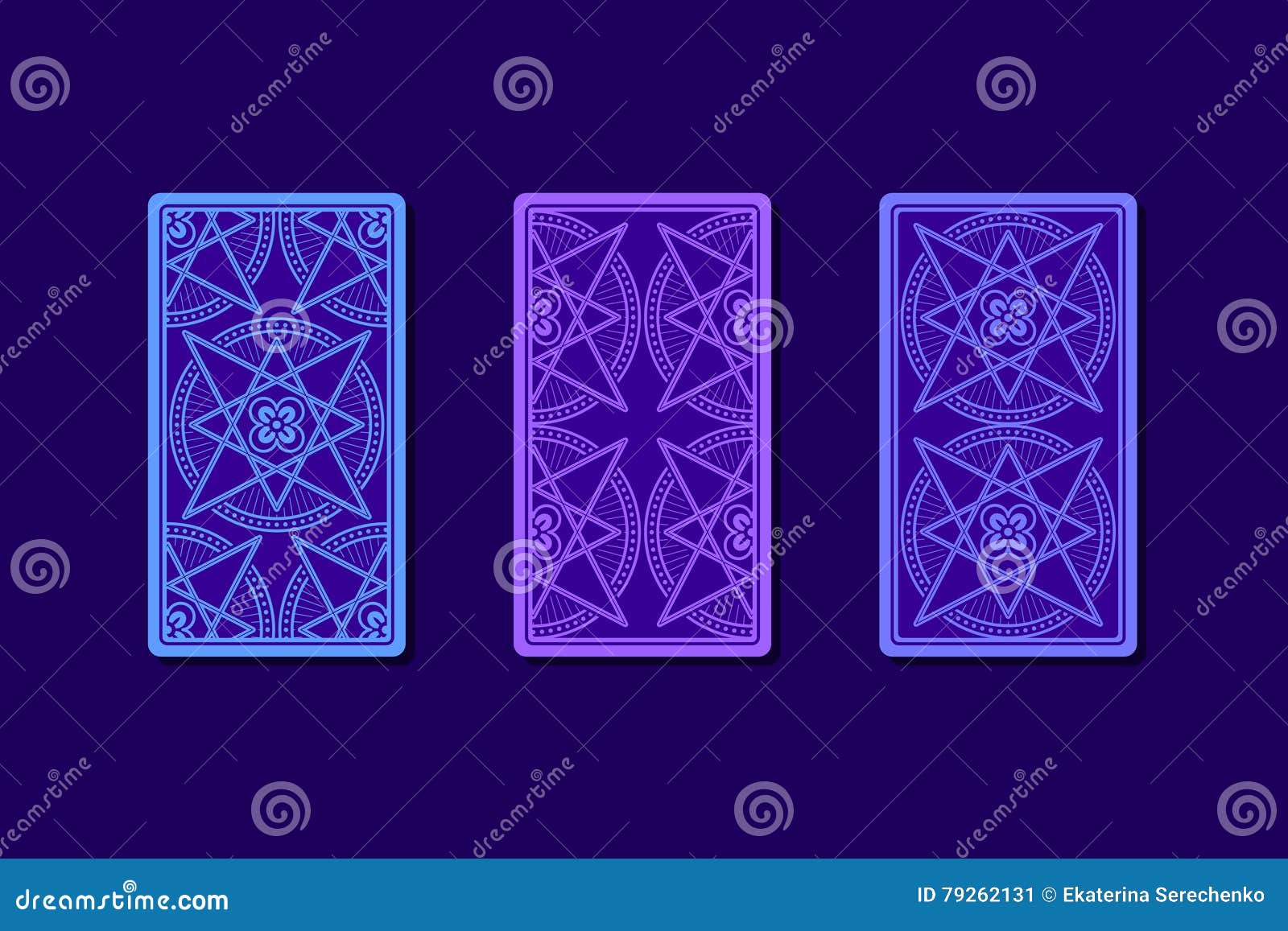 Tarot Cards by Reverse Side. Classic Designs Stock Vector ...