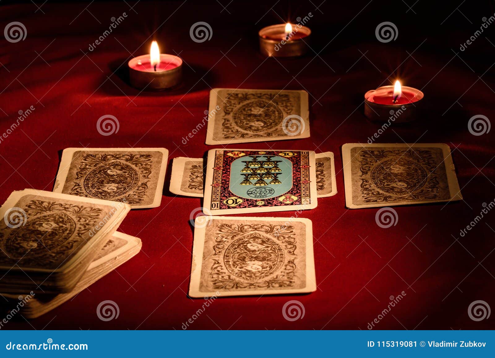 Tarot cards on the table stock image. Image of prophecy - 115319081
