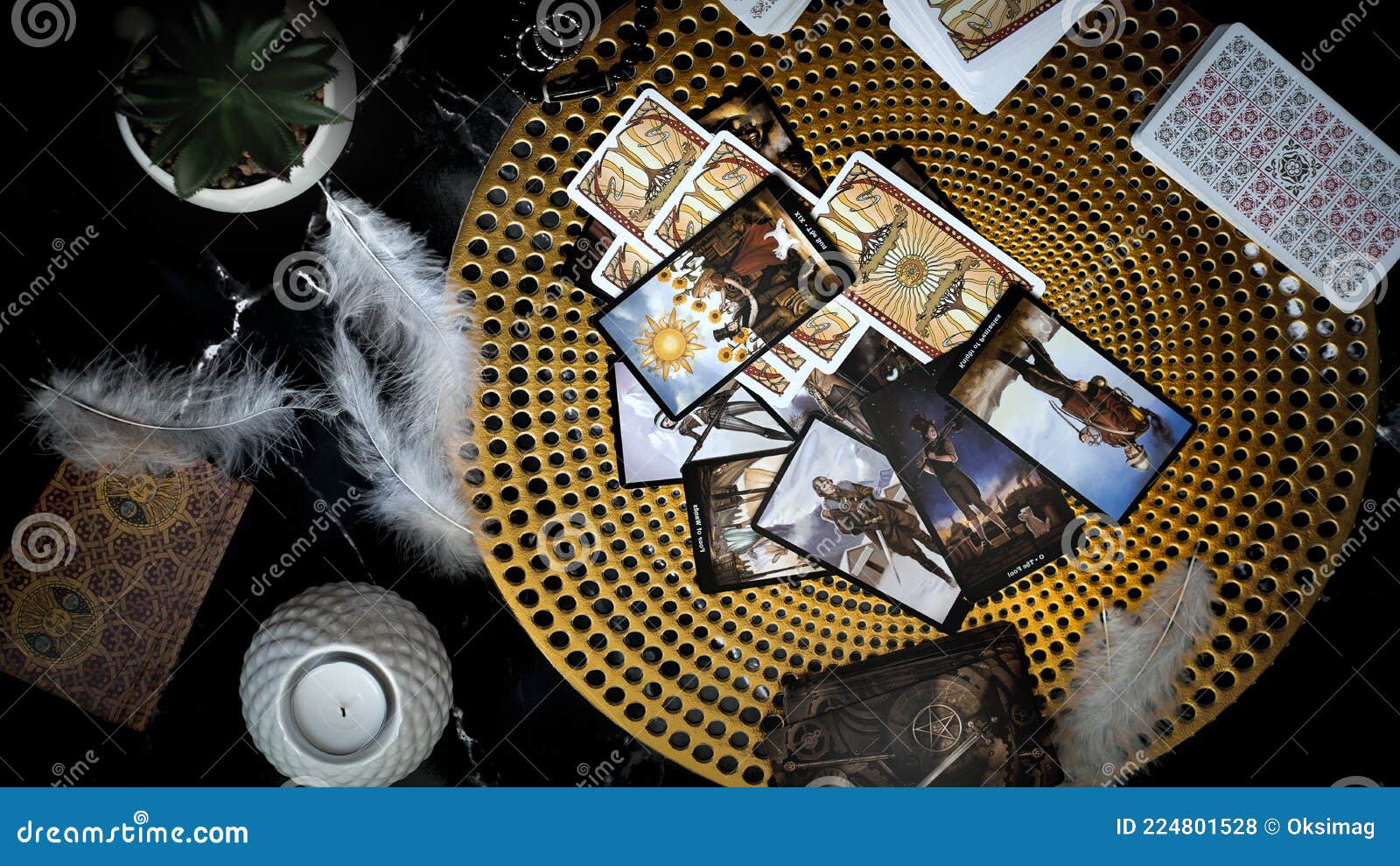 Tarot Cards on the Table, Esoteric Concept, Fortune Telling and ...