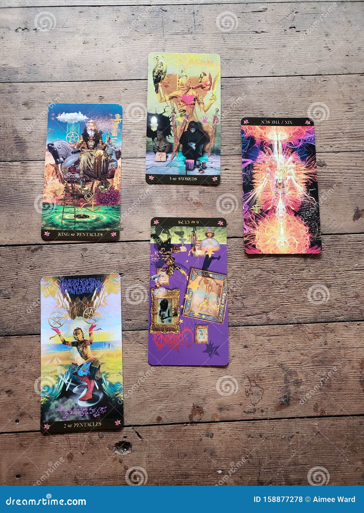 Tarot cards on table stock photo. Image of psychic, witchy - 158877278