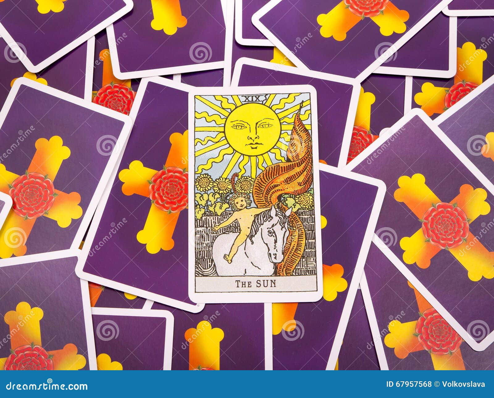 Tarot Cards Tarot, the Sun Card Stock Photo - Image of parapsychology ...