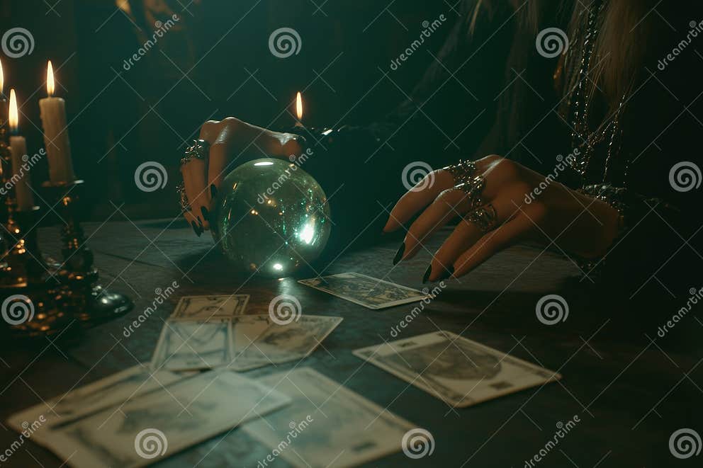 The Tarot Reader Chooses the Tarot Cards for Reading. the Fortune ...