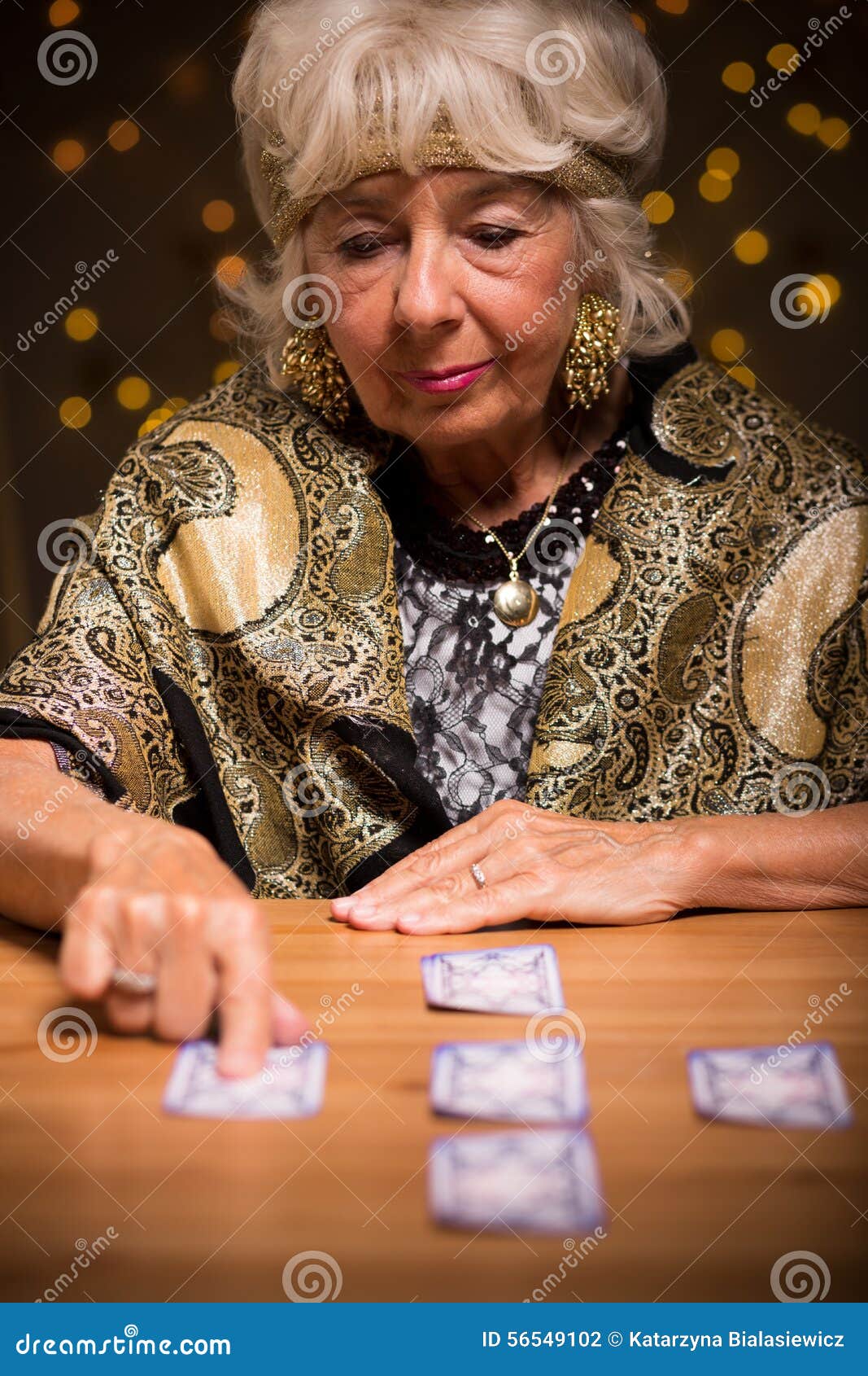 Tarot Reader Telling Someones Fortune Stock Photo - Image of elderly ...