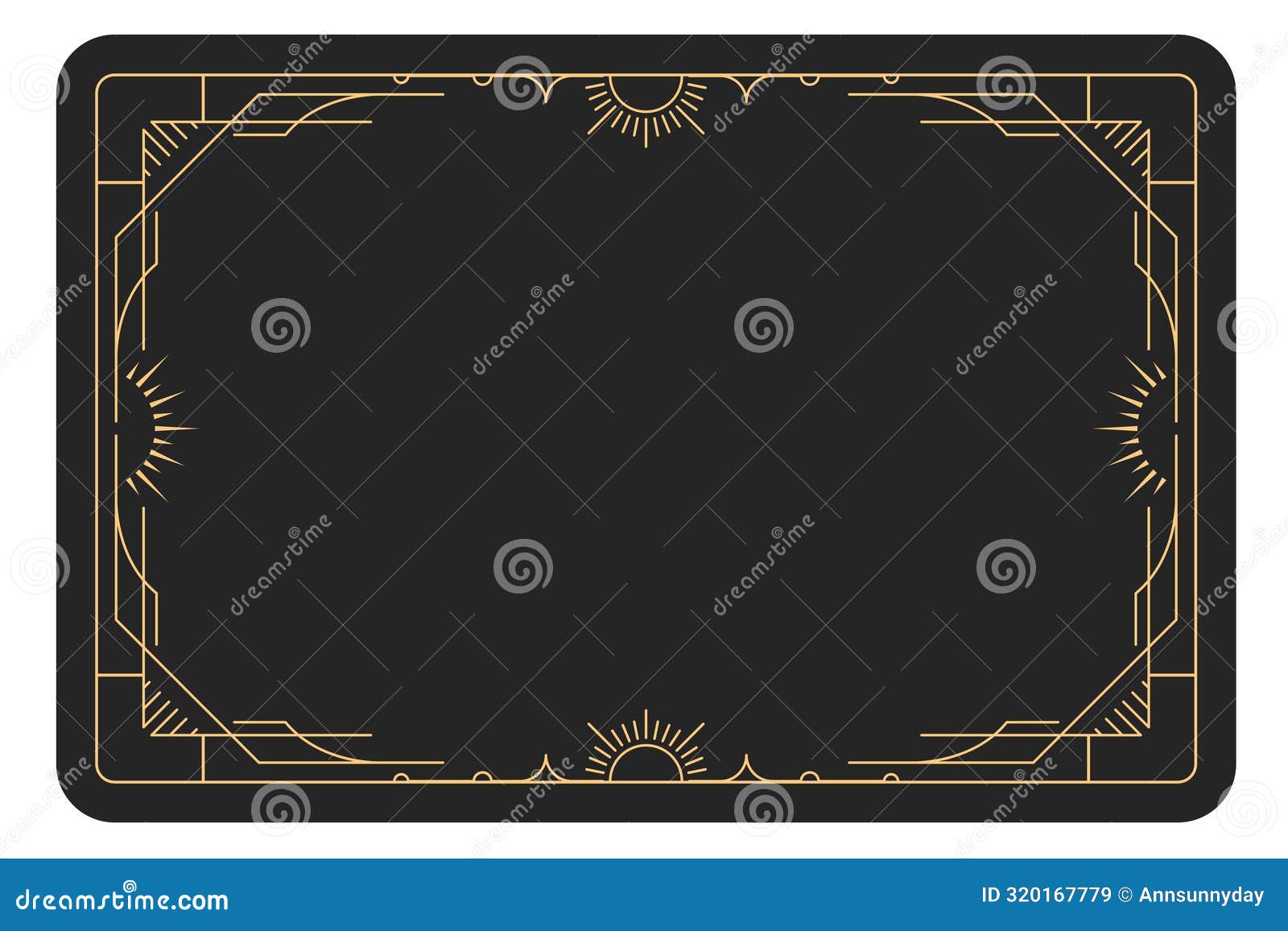 Tarot Frame With Spiritual Crescent Moon Symbol. Aesthetic Tarot Border ...