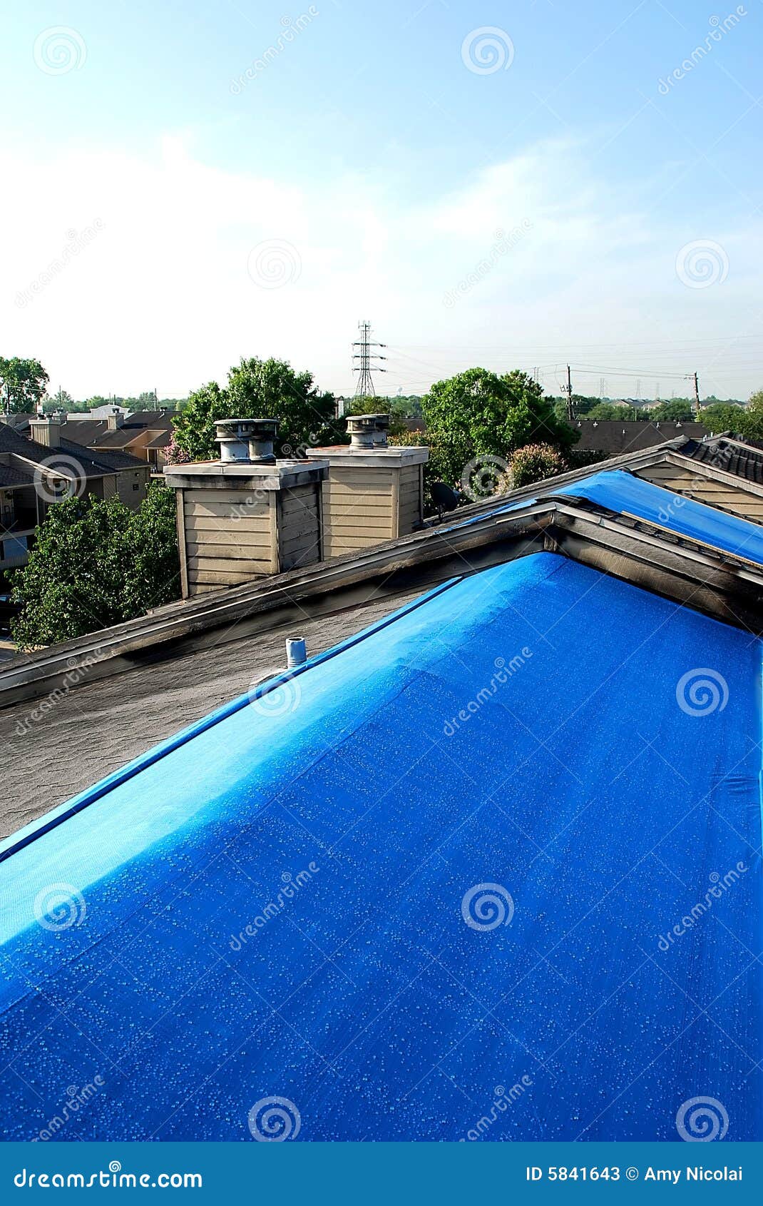 Tarpaulins on roofs stock image. Image of protect, building - 5841643