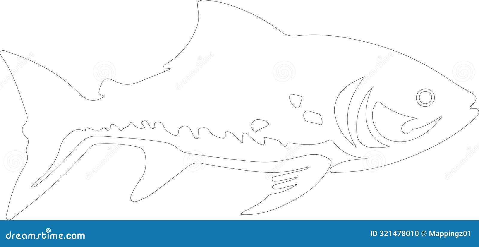 Tarpon Outline Silhouette Generative Ai Stock Vector - Illustration of ...