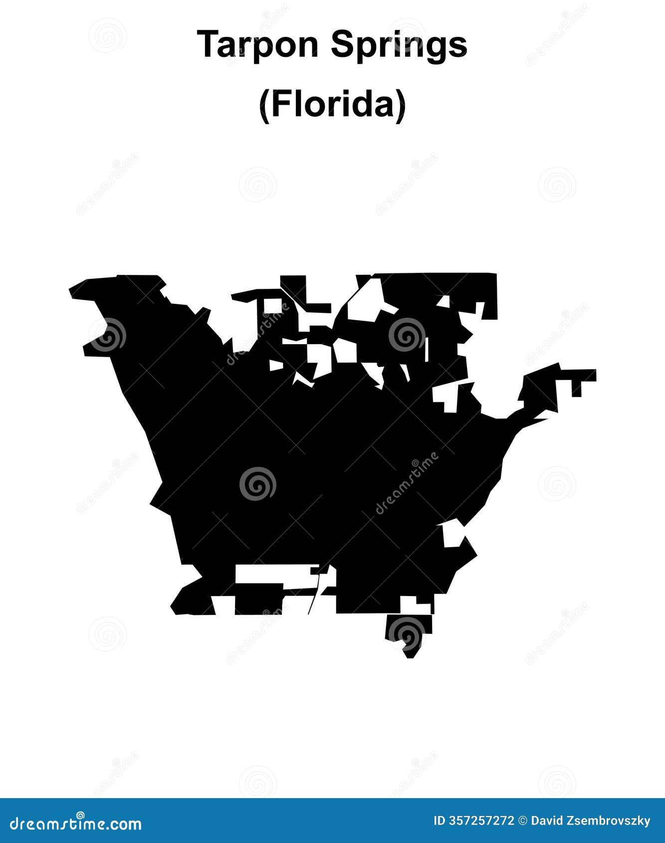 Tarpon Springs Outline Map Vector Illustration | CartoonDealer.com ...