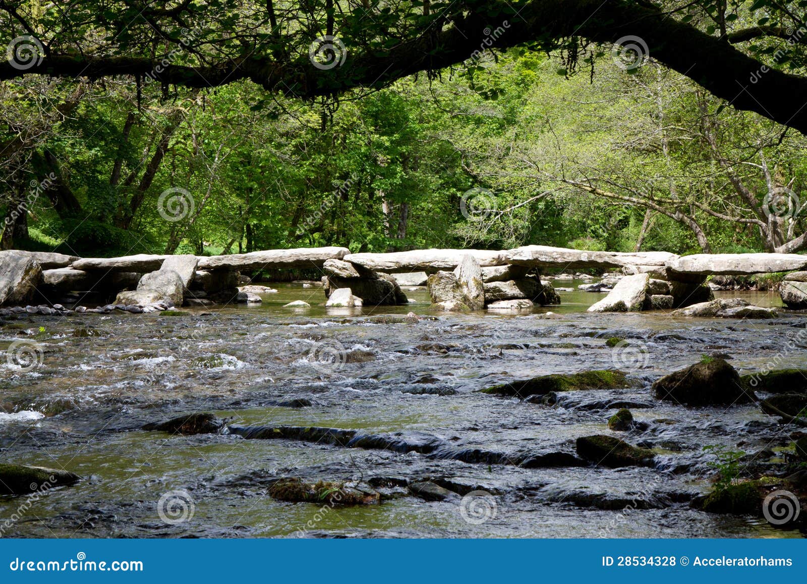 Tarr Steps Exmoor Somerset Medieval Bridge Stock Photo - Image of slabs ...