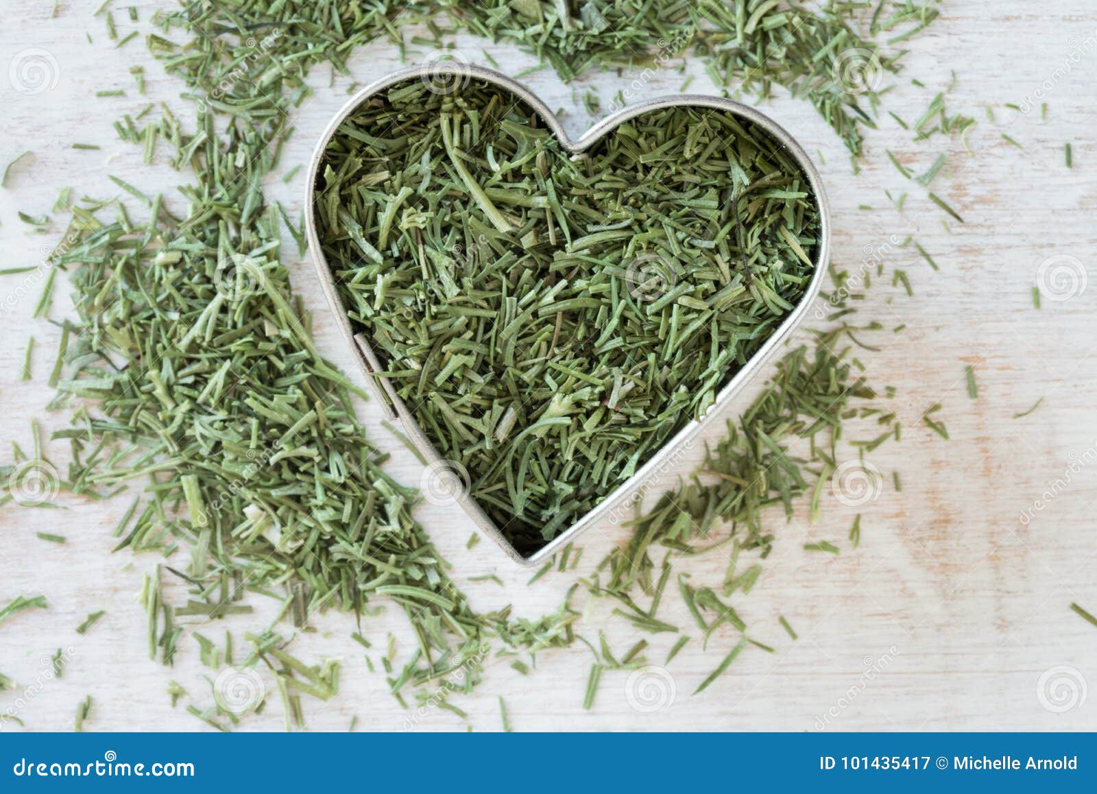 Dried Tarragon in a Heart Shape Stock Image - Image of macro, view ...
