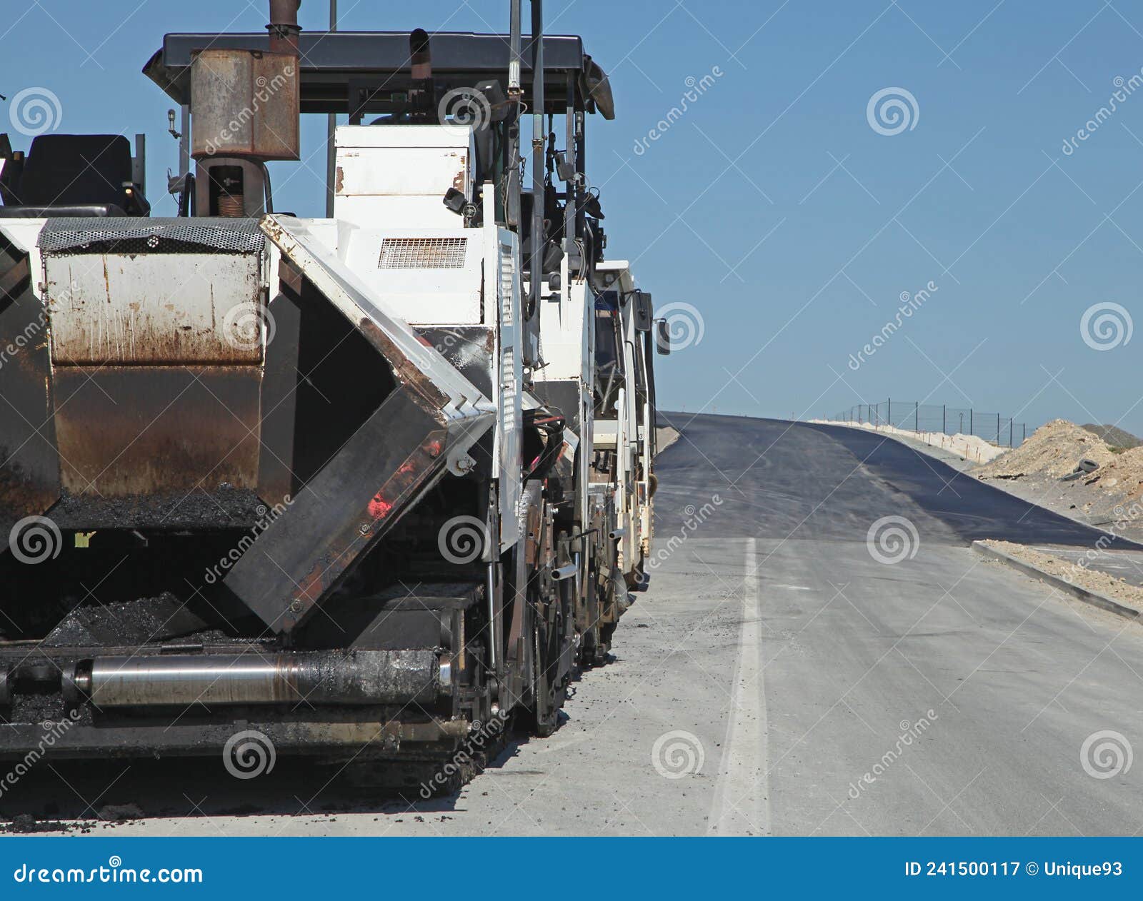 Tarring Machine on a Road Construction Site Stock Image - Image of ...