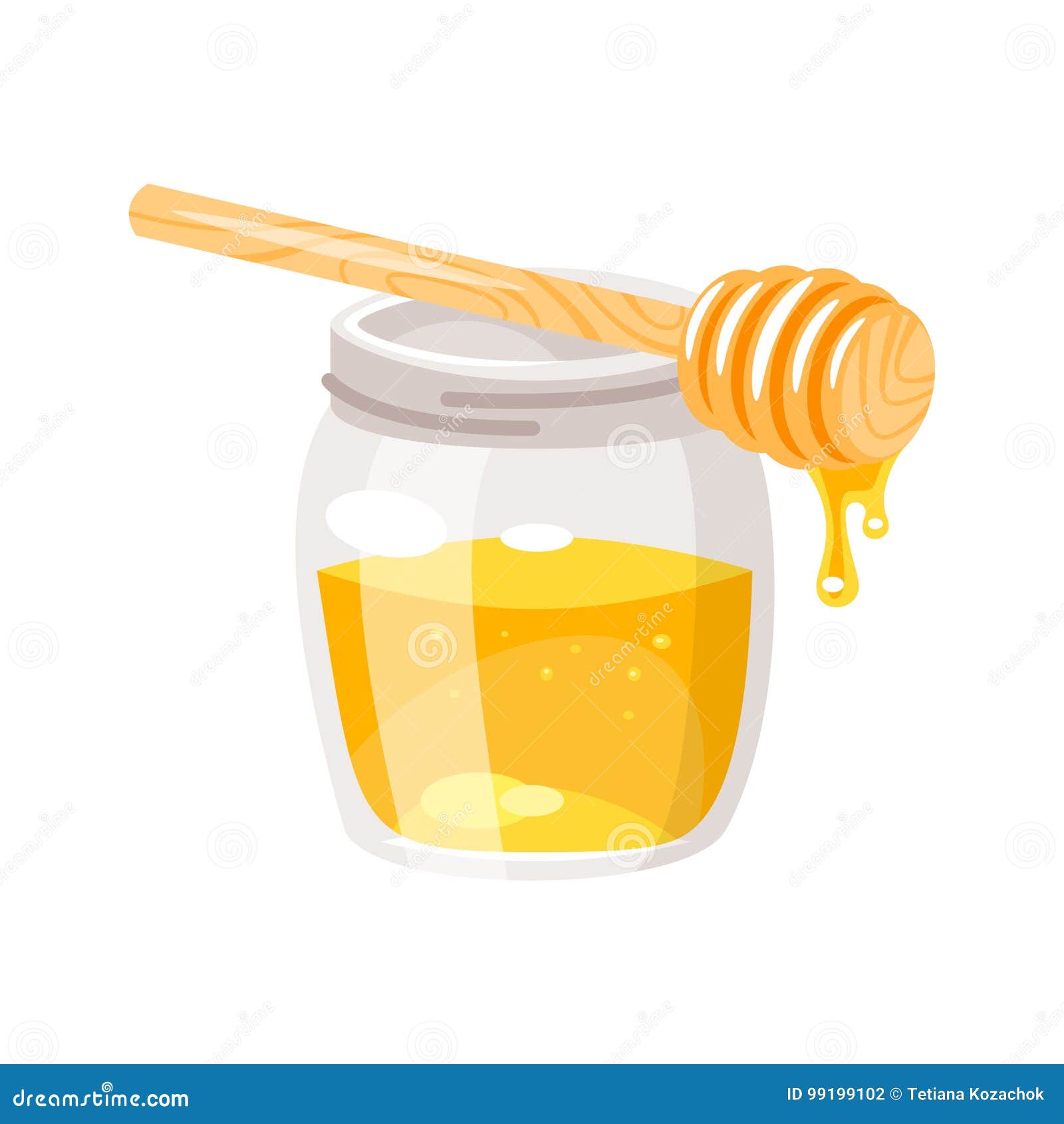 Tarro De Cristal De La Miel Ilustración del Vector - Ilustración de ...