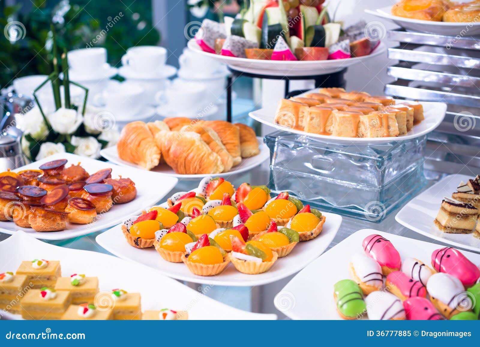 Tart and cake buffet stock image. Image of cafe, bakery - 36777885