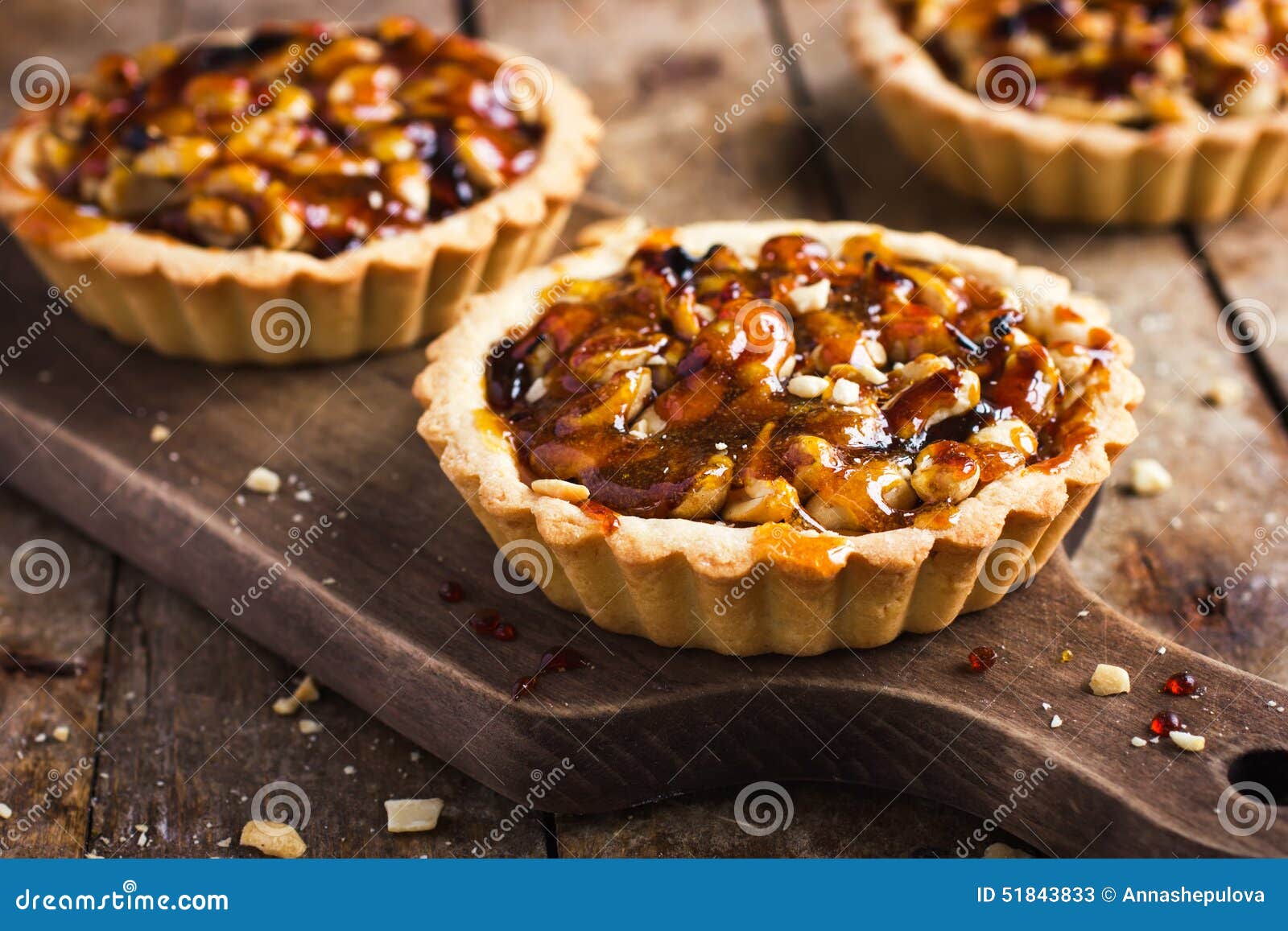 Tart with nuts and caramel stock image. Image of decorated - 51843833