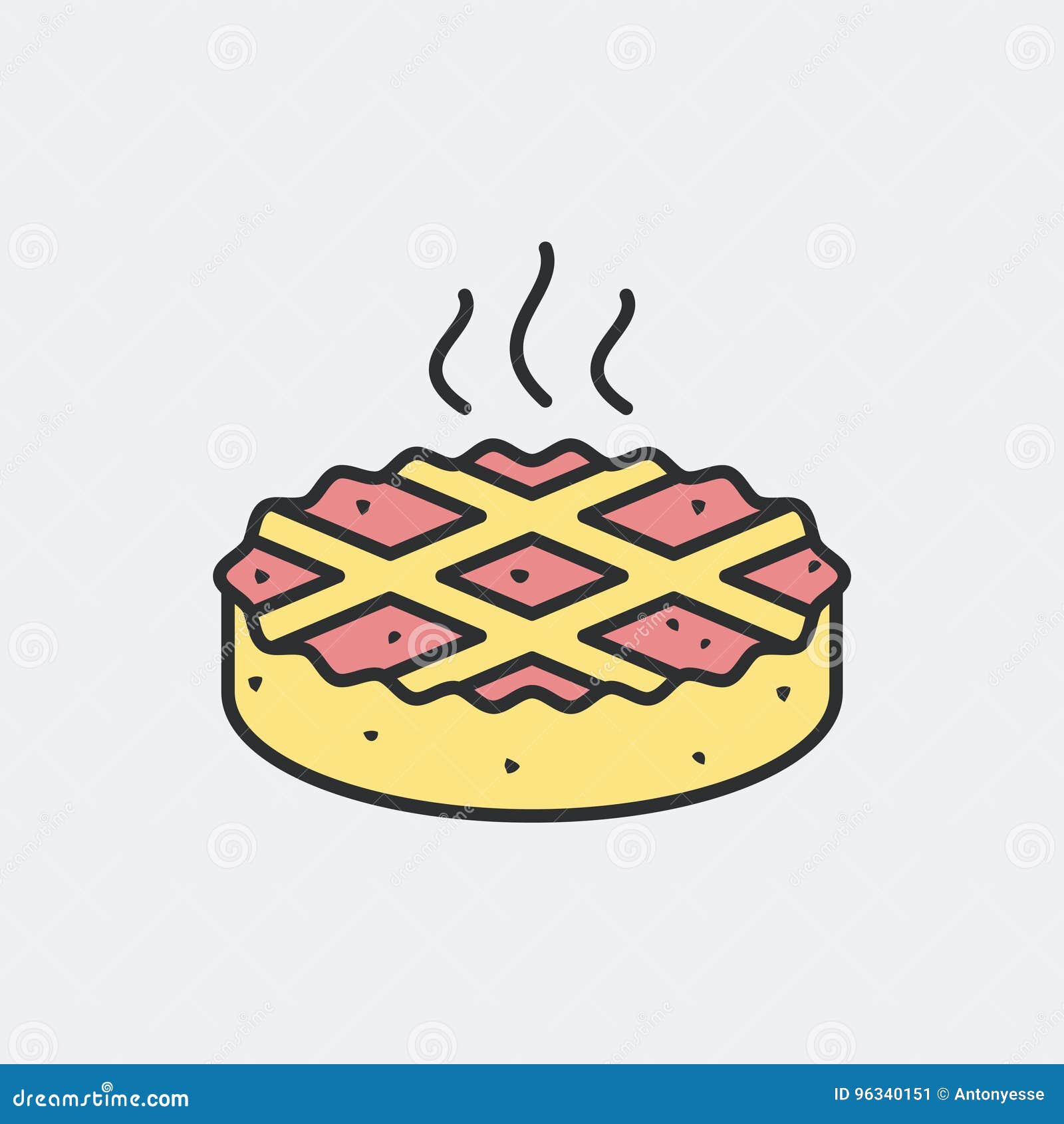 Tart pie symbol concept. stock vector. Illustration of traditional ...