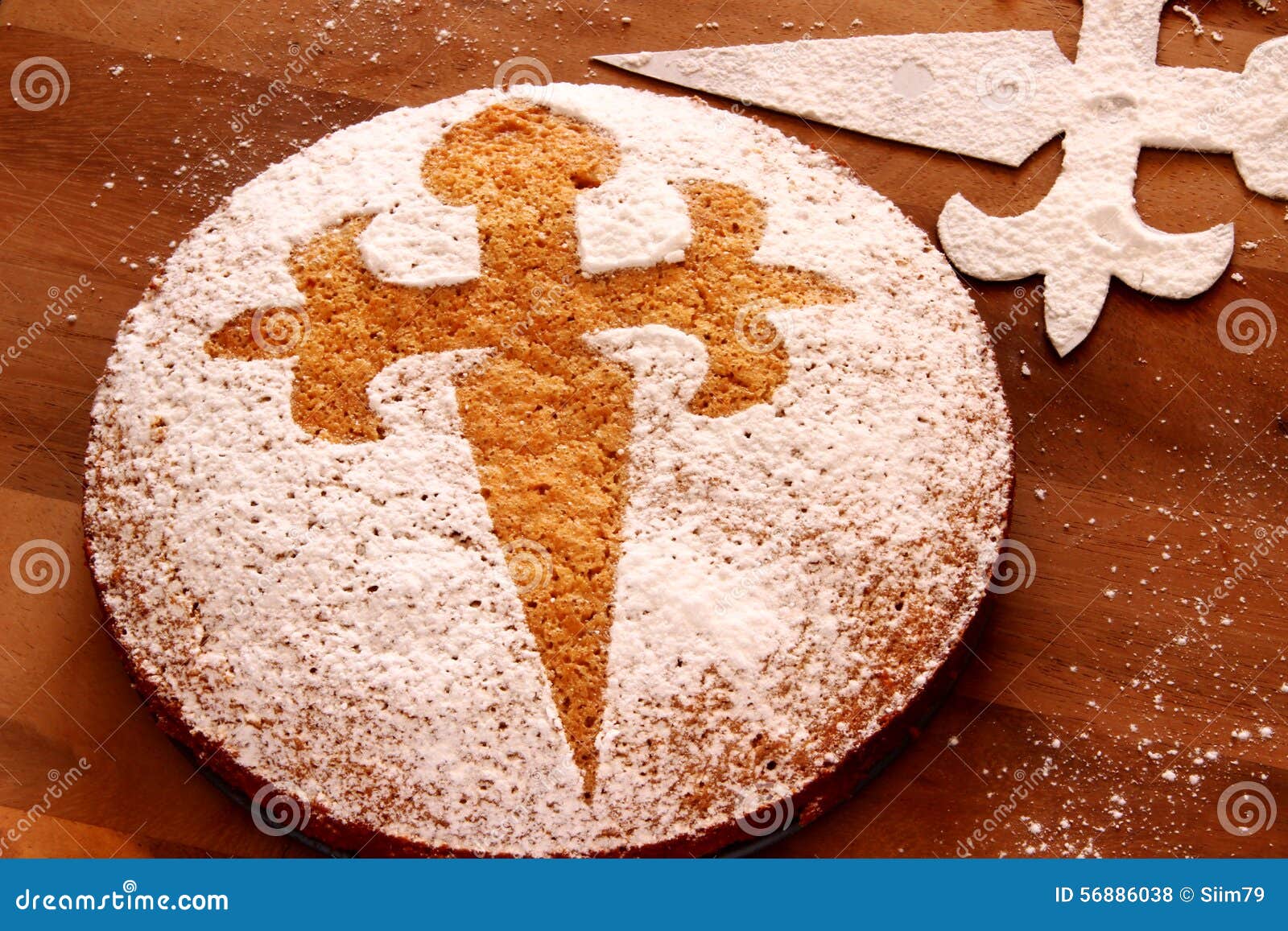 Tarta De Santiago - Mandel-Kuchen Stockfoto - Bild von küche, kochen ...