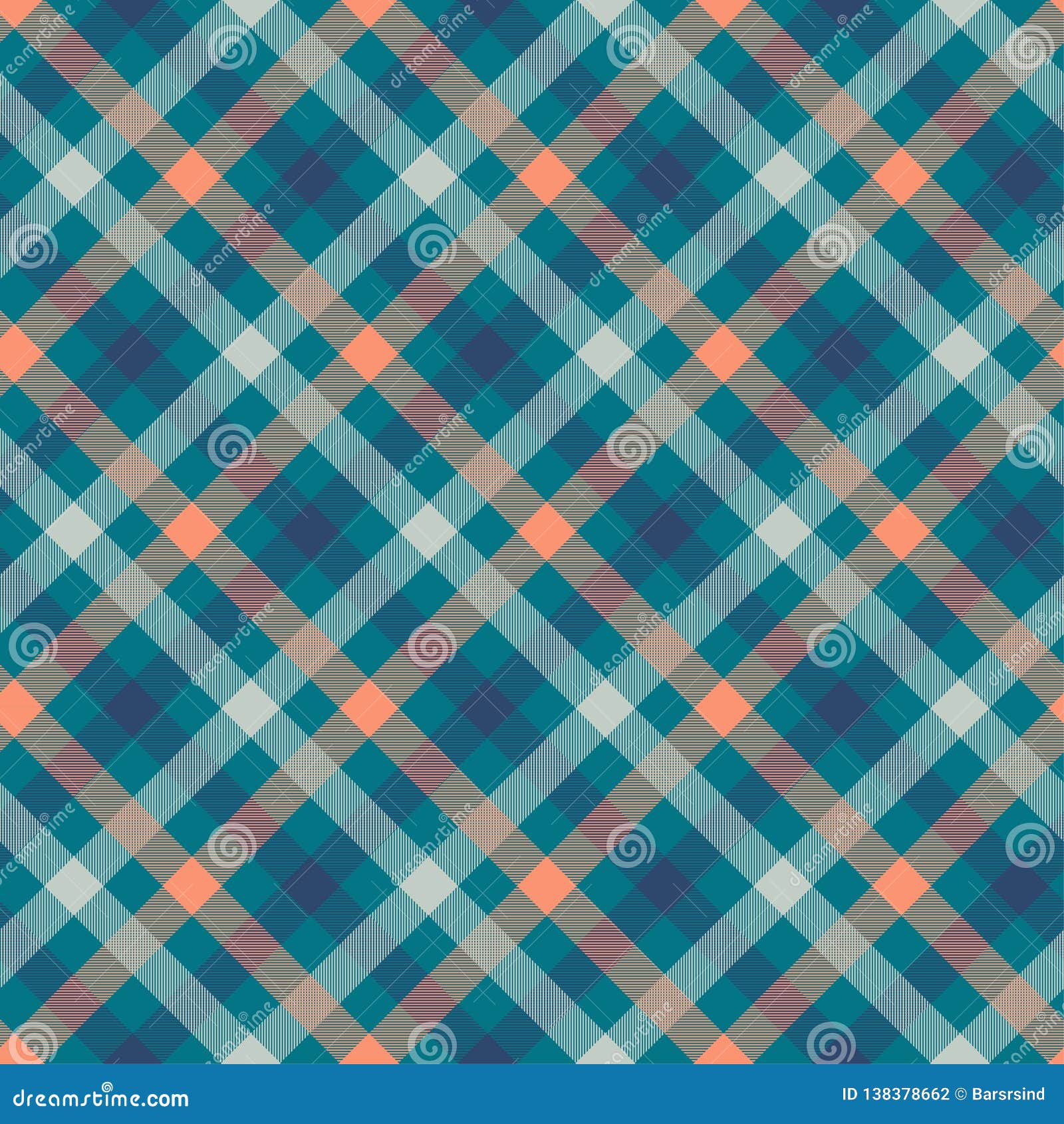 Tartan Blue Color Seamless Pattern Stock Illustration - Illustration of ...