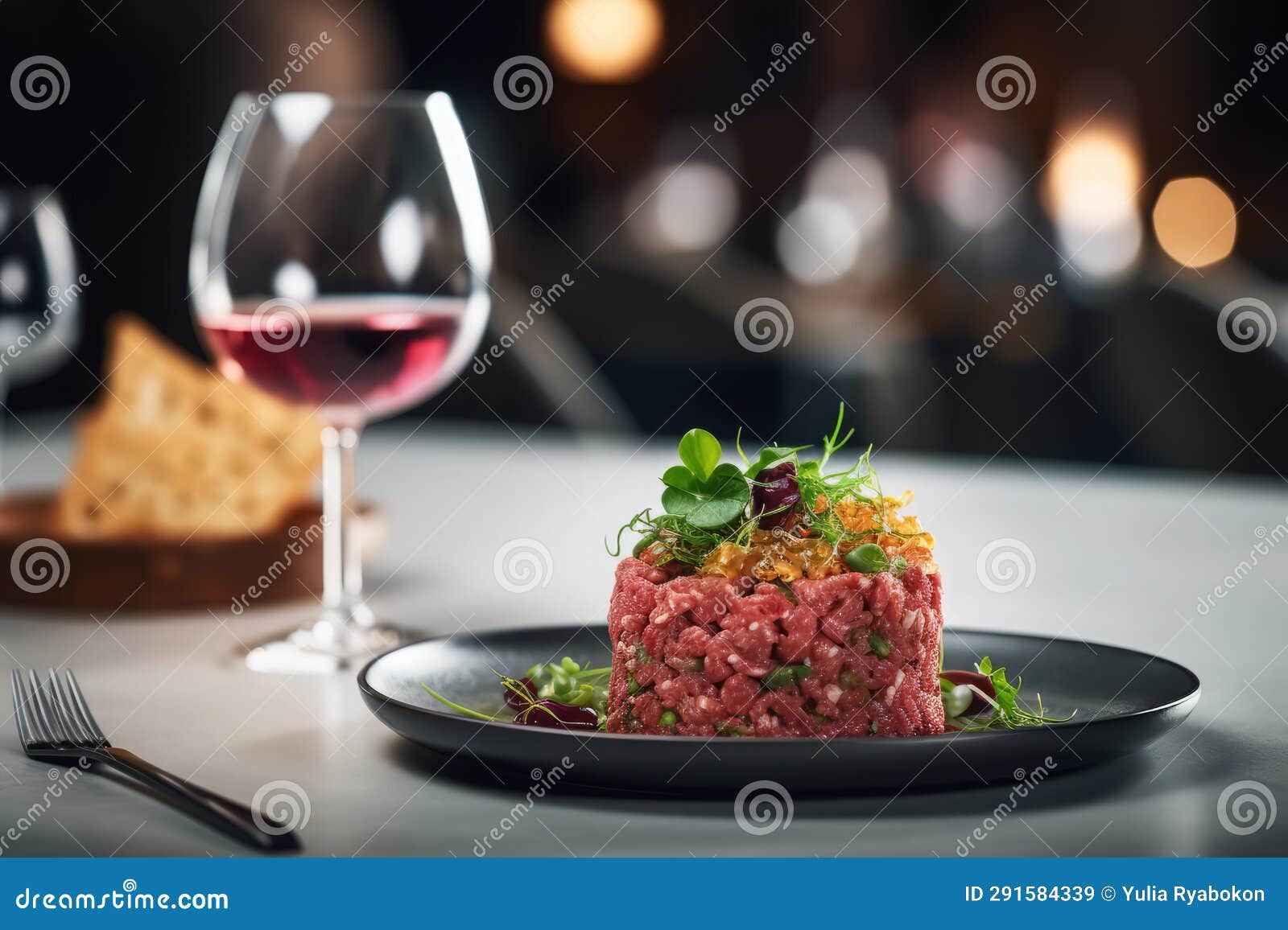 Tartar Raw Beef Dish. Generate AI Stock Illustration - Illustration of ...