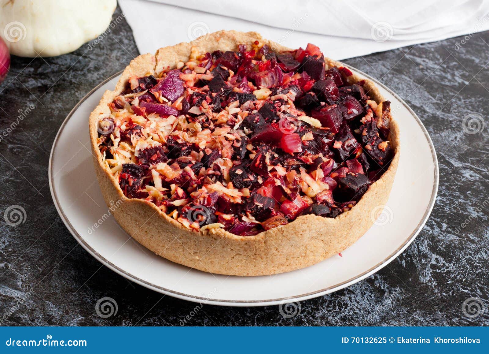 Tartlet with Beetroot, Red Onion and Goat Cheese | Beet Pie Stock Image ...
