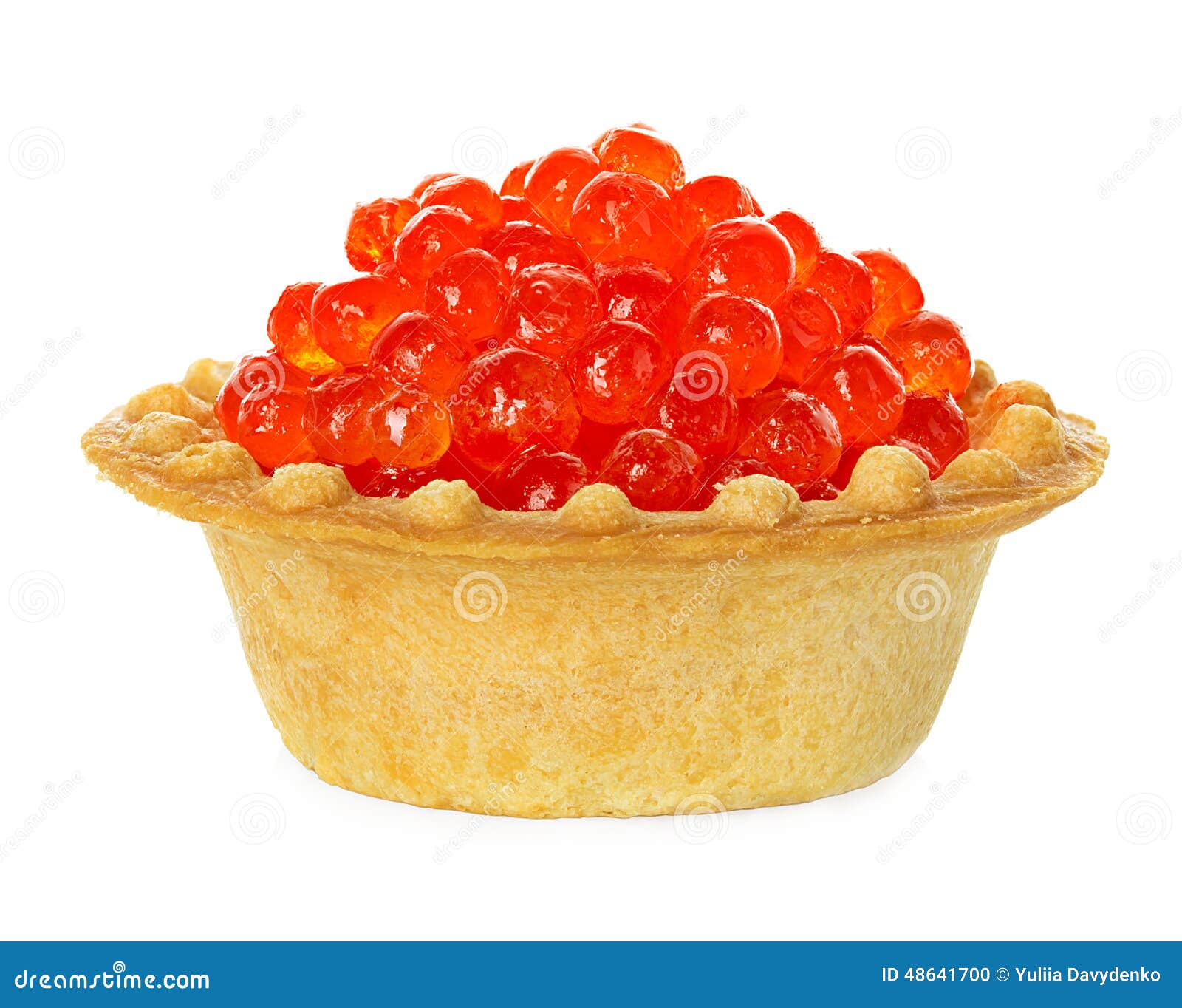 Tartlet with Red Caviar Isolated on White Stock Photo - Image of dish ...