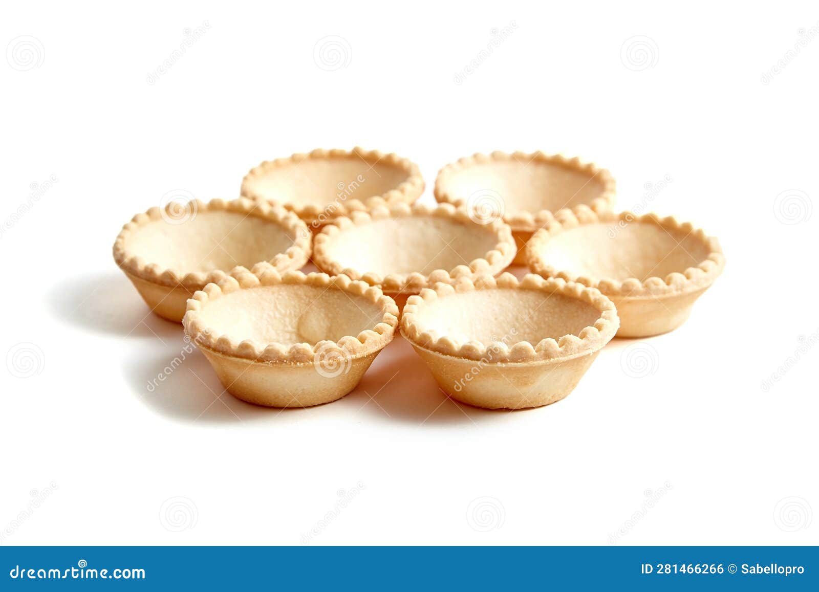 Tartlet Shells Isolated on White Background. Empty Mini Tart Shells for ...
