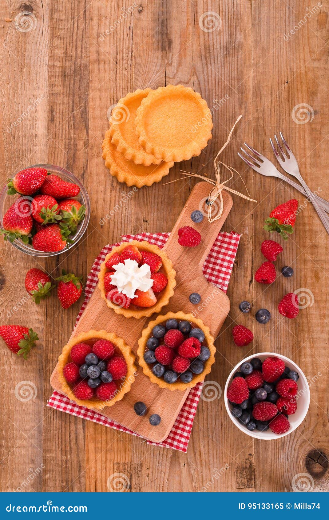 Tartlets with Forest Fruits. Stock Image - Image of gastronomy ...