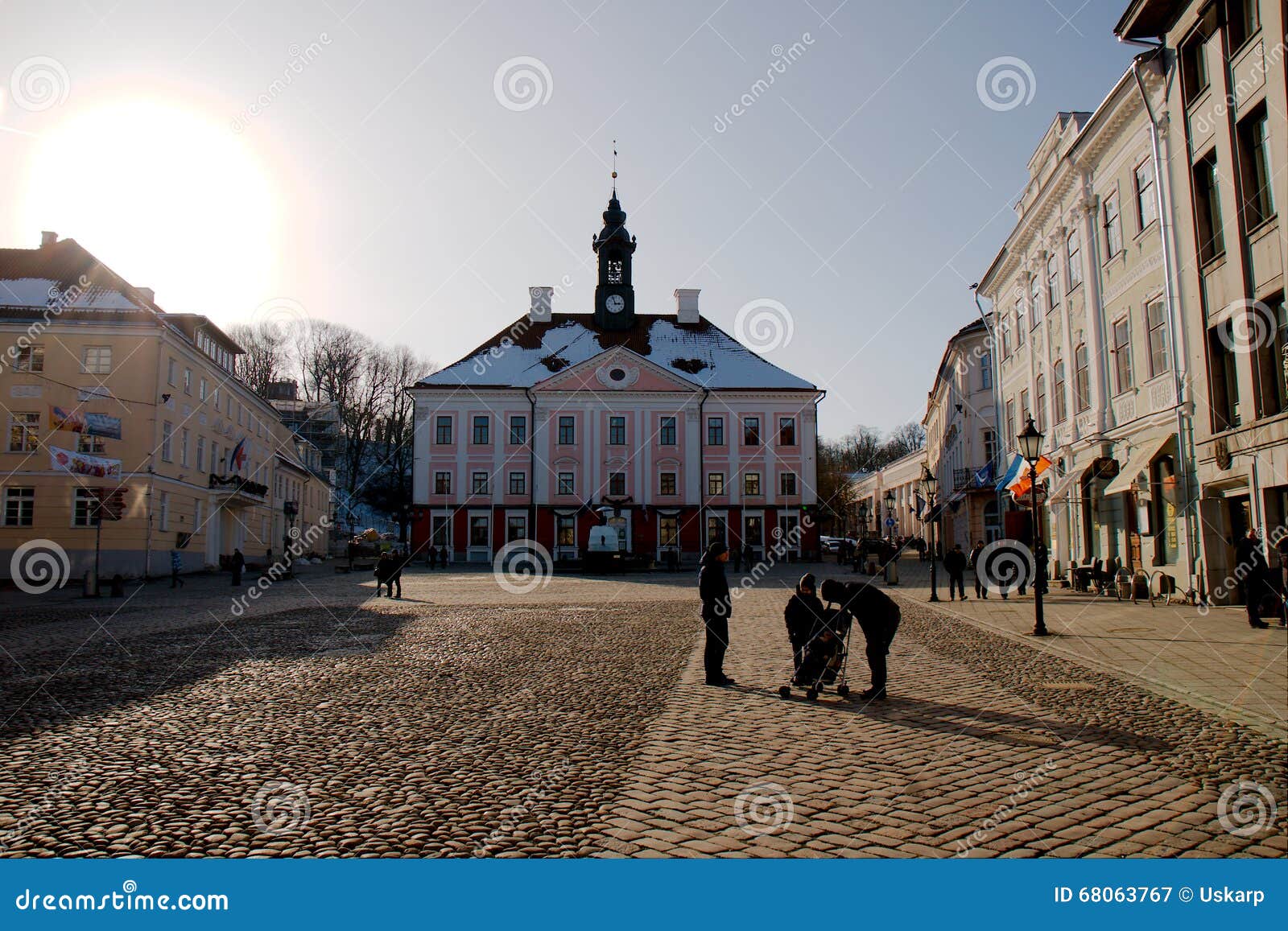 Tartu Town Hall Square in Winter, Estonia Editorial Photography - Image ...