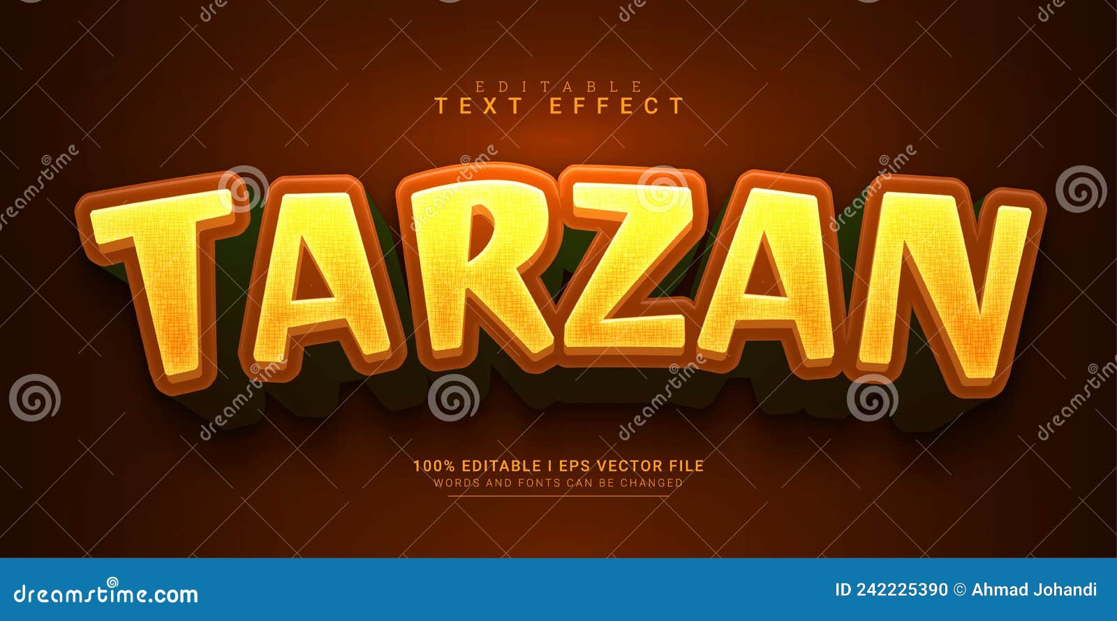 Tarzan 3d Style Text Effect Template Stock Vector - Illustration of ...