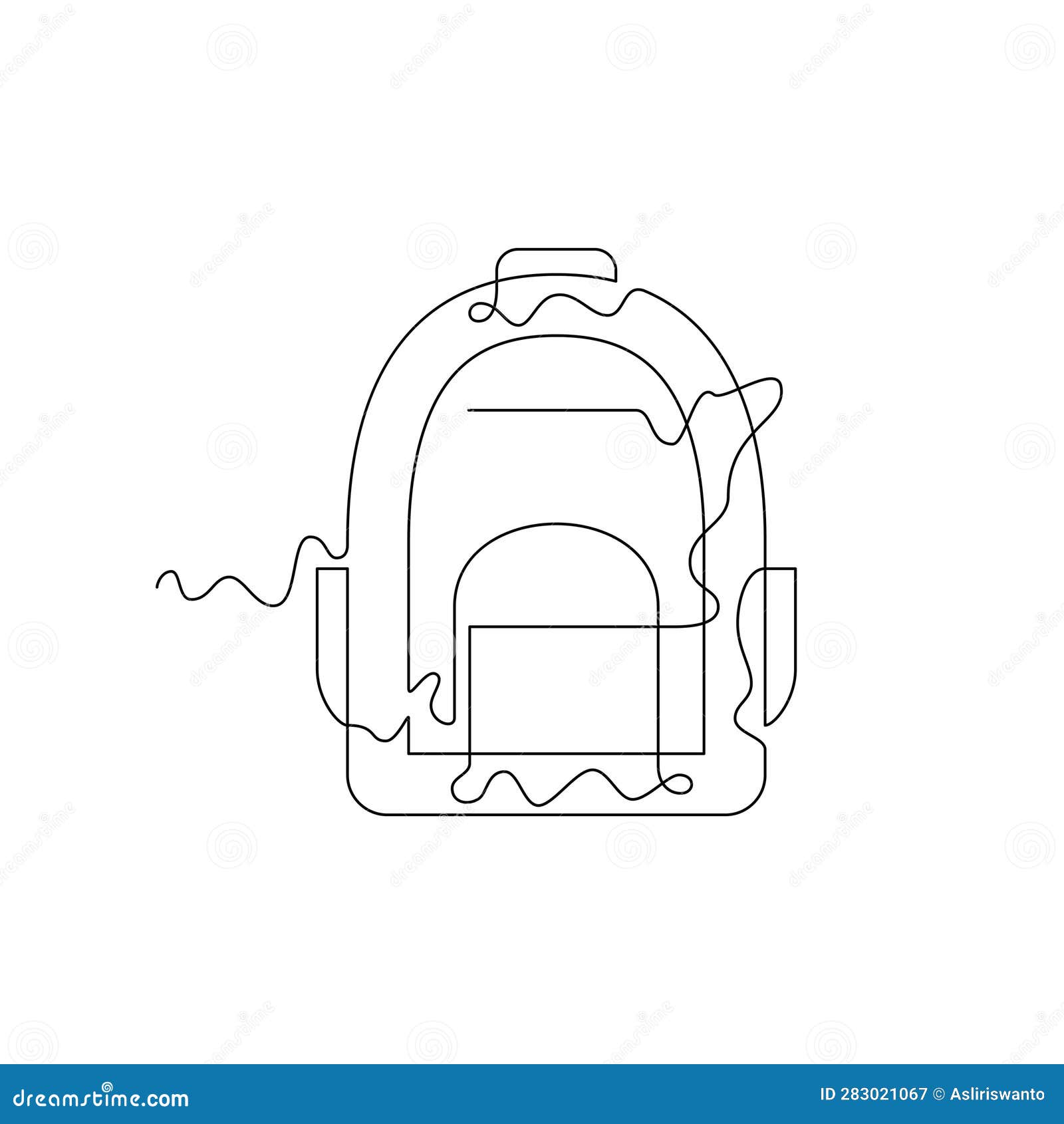 Backpack Line Icon. One Line Continuous Style Stock Vector ...