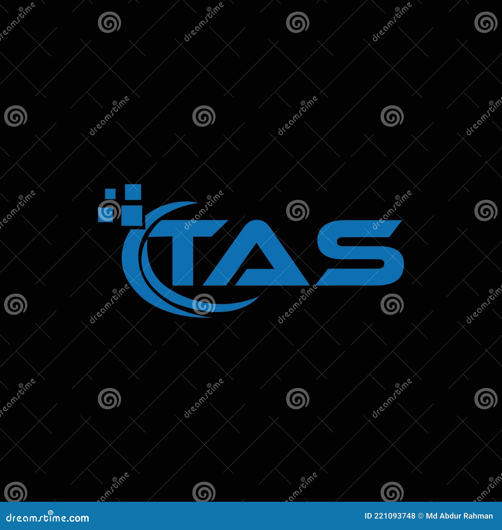 Tas Letter Logo Design On Black Backgroundtas Creative Initials Letter Logo Concept Stock