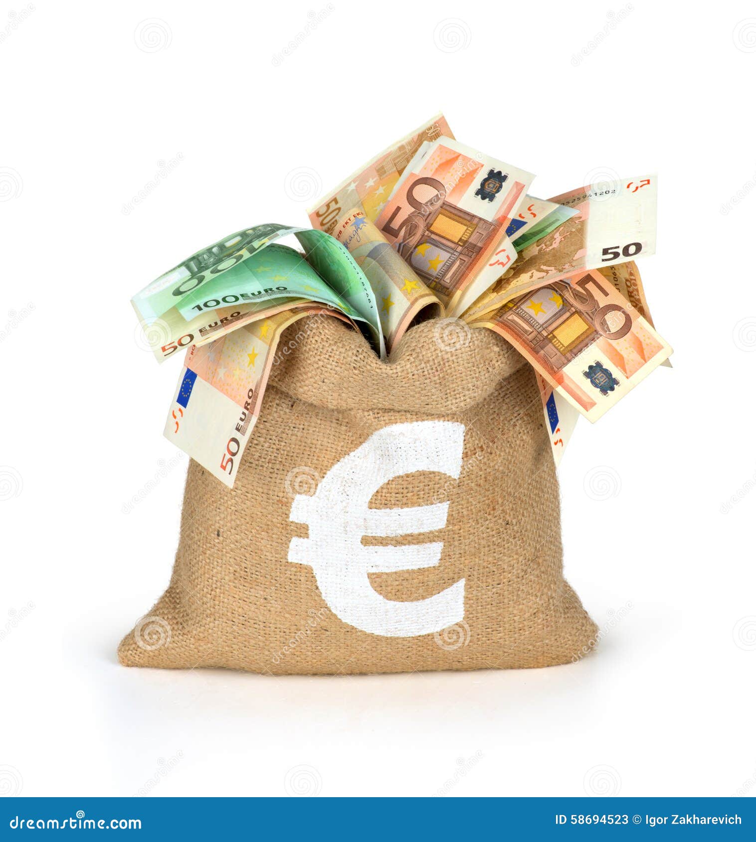 Tasche Des Geldes Mit Unterschiedlichem Stockbild - Bild von europäisch ...