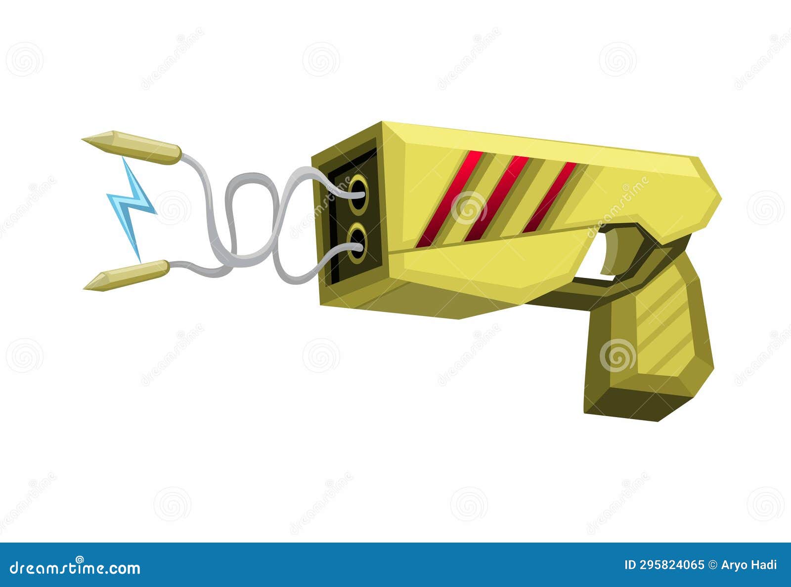 Taser Stun Gun Cartoon Illustration Vector Stock Vector - Illustration ...