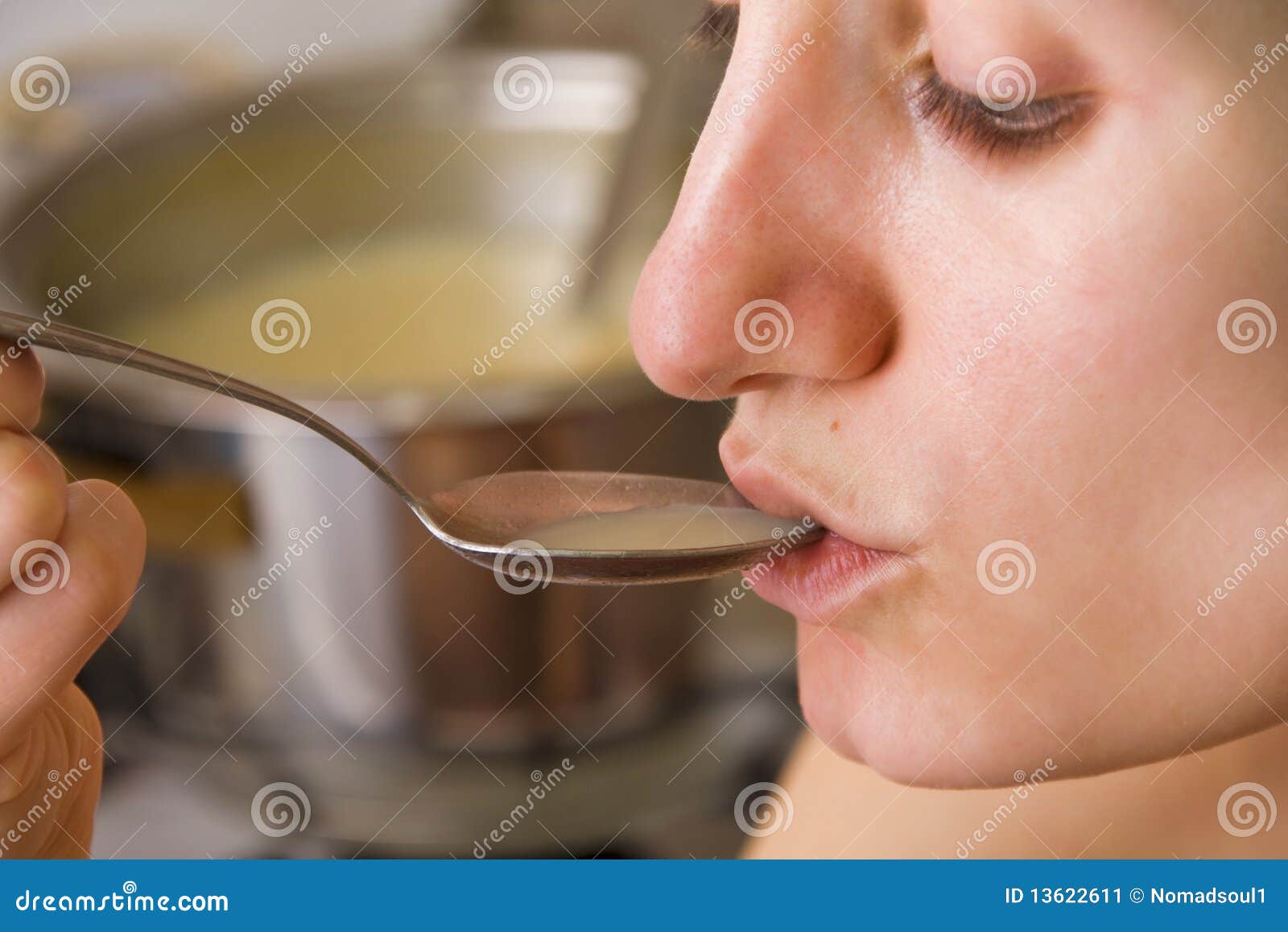 Tasing the food stock image. Image of cuisine, eating - 13622611