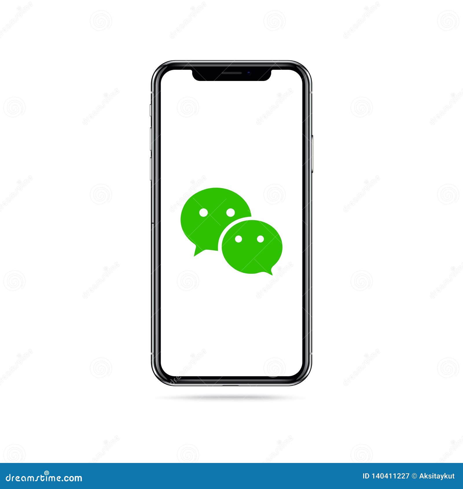 Wechat App Icon Logo on Iphone Screen Editorial Photography ...