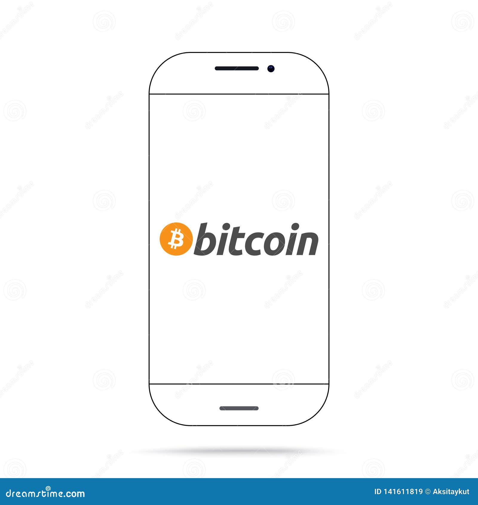Bitcoin BTC Cryptocurrency Icon Vector Iphone Stock Illustration ...