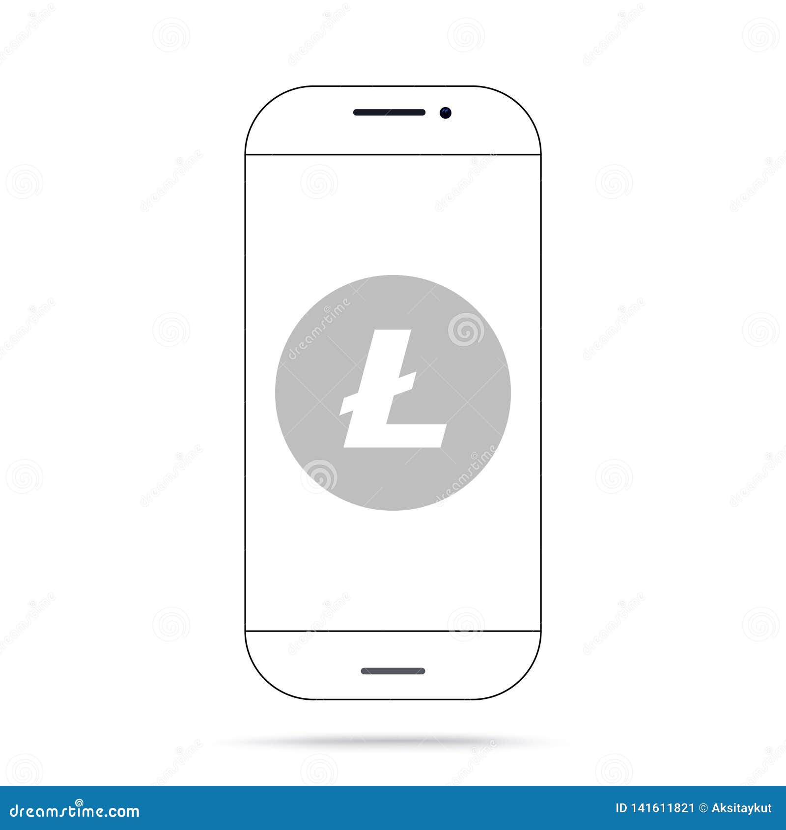 Litecoin LTC Cryptocurrency Icon Vector Iphone Stock Illustration ...
