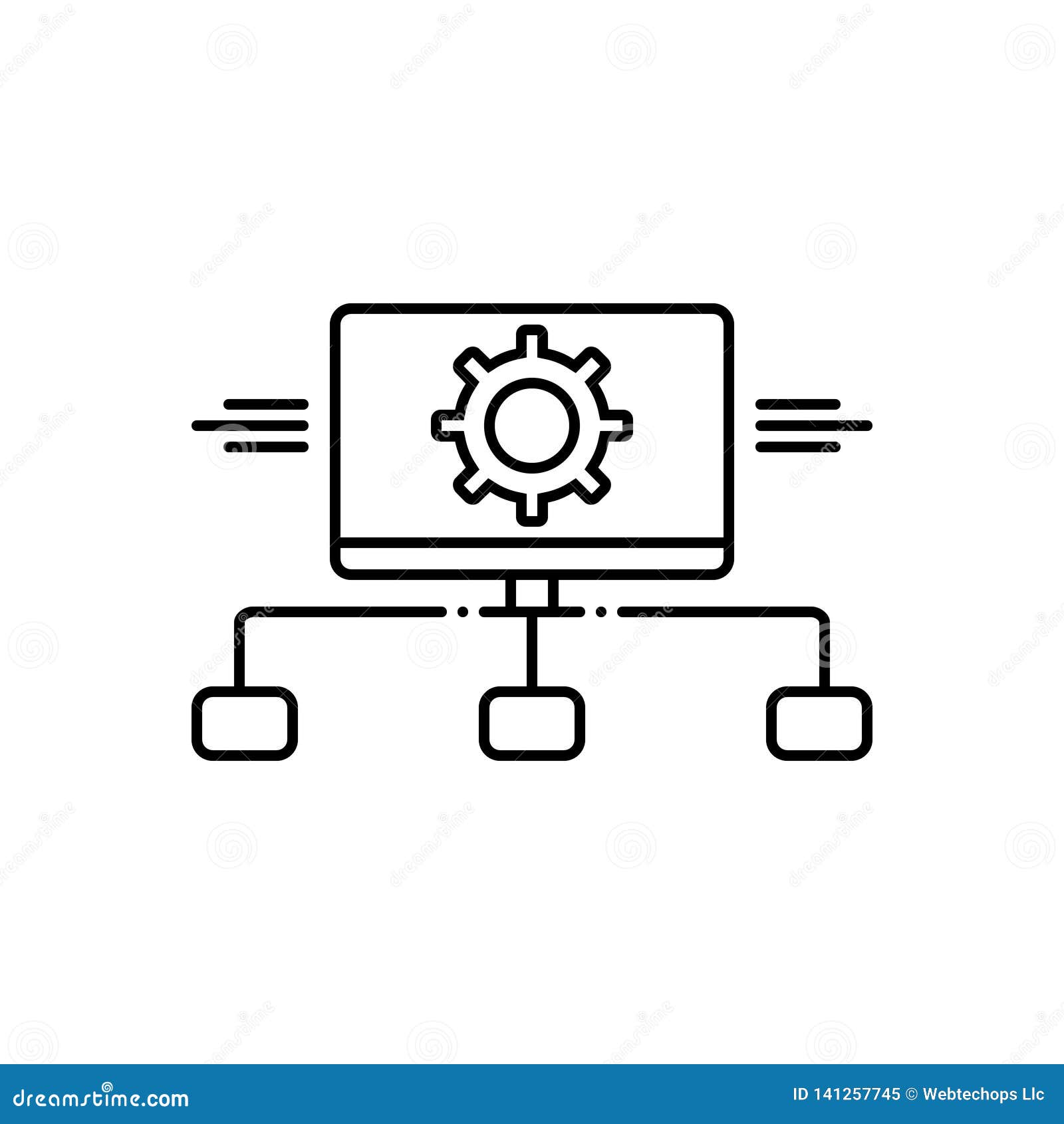 Black Line Icon for Task Analysis and Representation Stock Vector ...