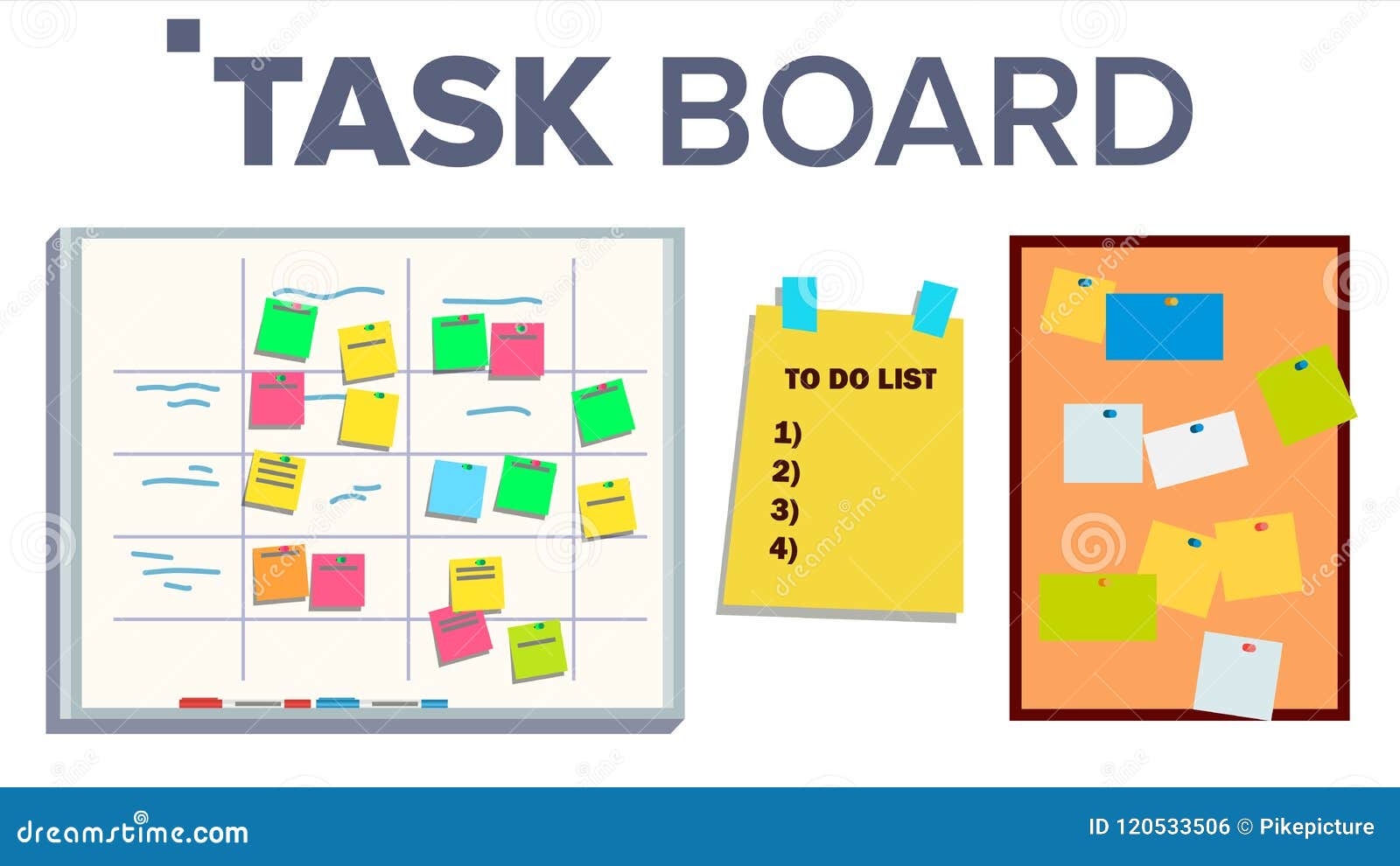 Task Board Set Vector. Sticker Notes. Scrum. Tasks for Team Work ...
