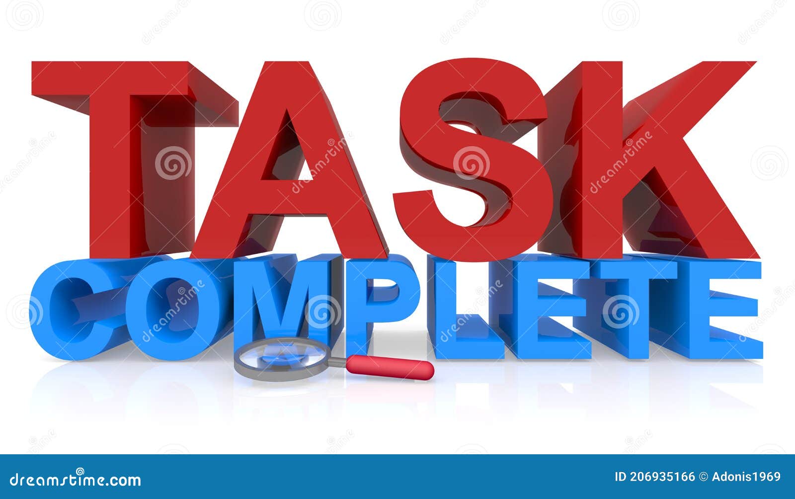 Task complete on white stock illustration. Illustration of solving ...